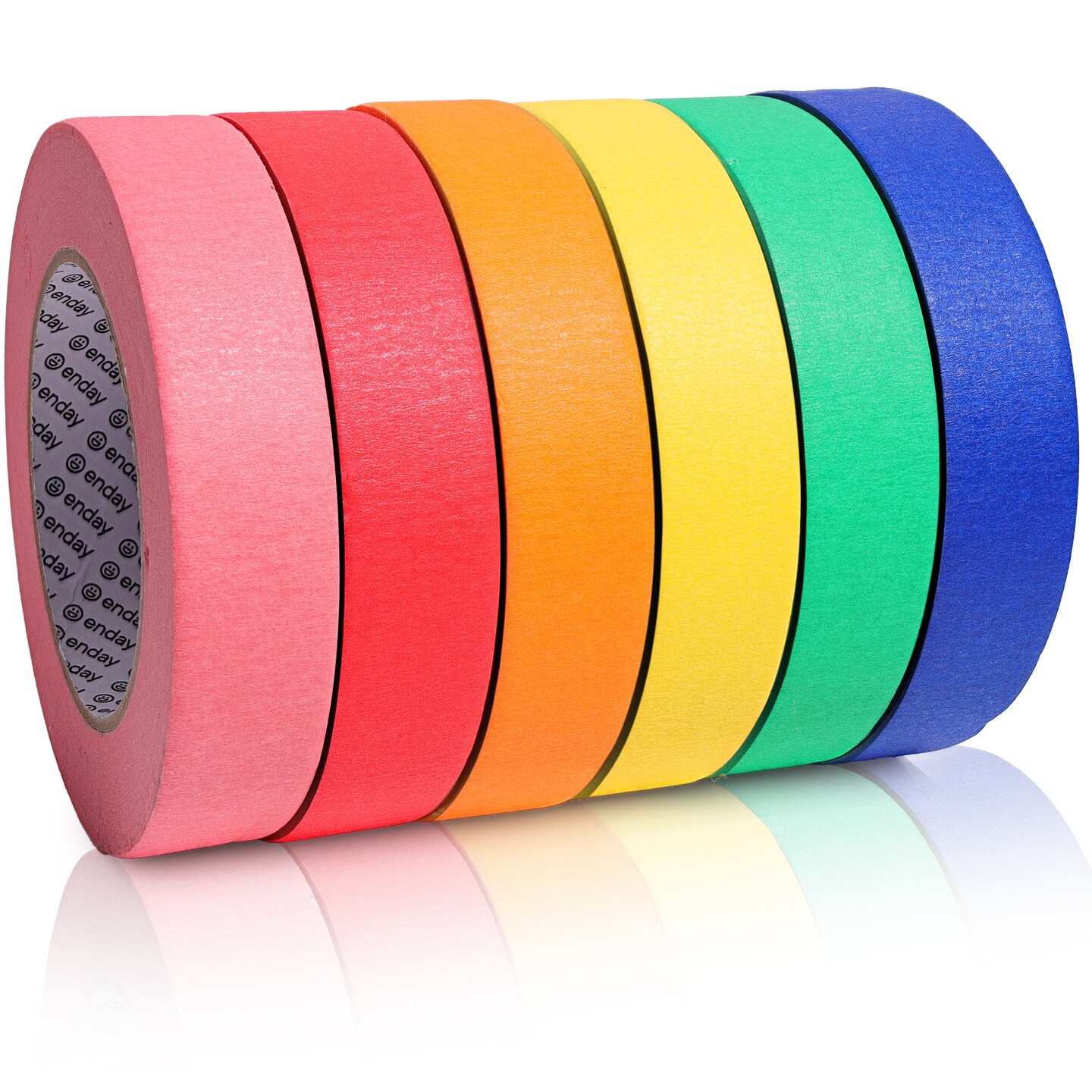 Enday Colored Masking Tape 1 inch Wide x 180 Feet (60 Yards) per roll - Painters Tape, Great for ...