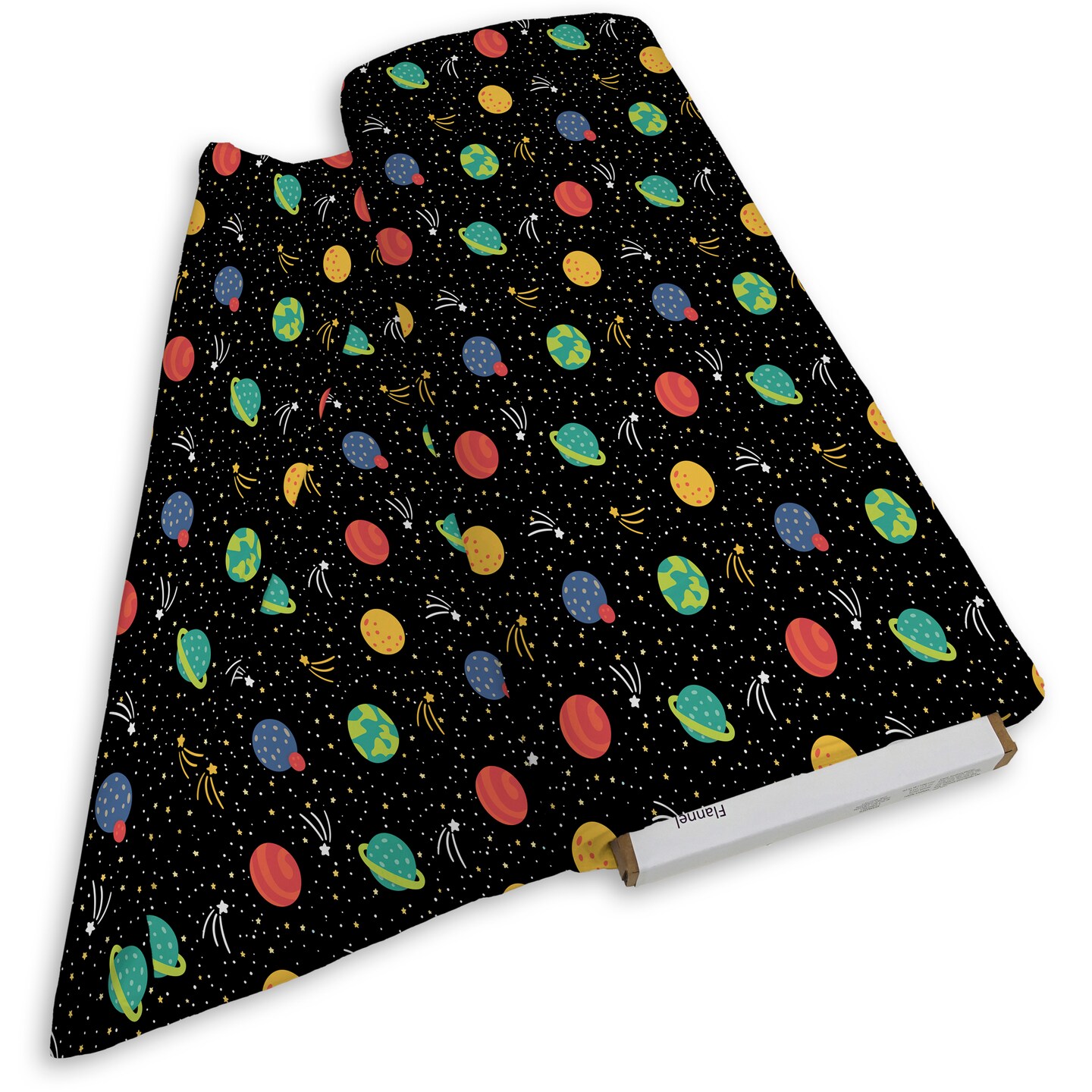 DAVID TEXTILES PLANETS AND STARS BLACK FLANNEL 6 YD BOLT | Michaels