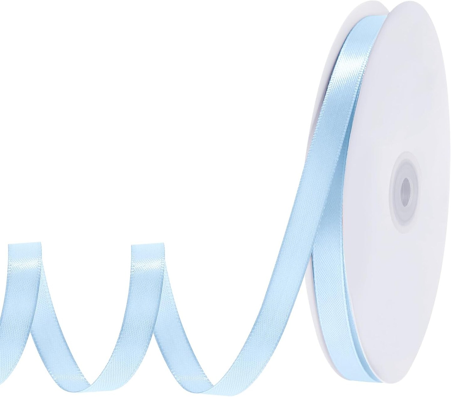 120 Yards Blue Ribbon 3/8 Inch Baby Blue Ribbon Thin Light Blue Satin ...