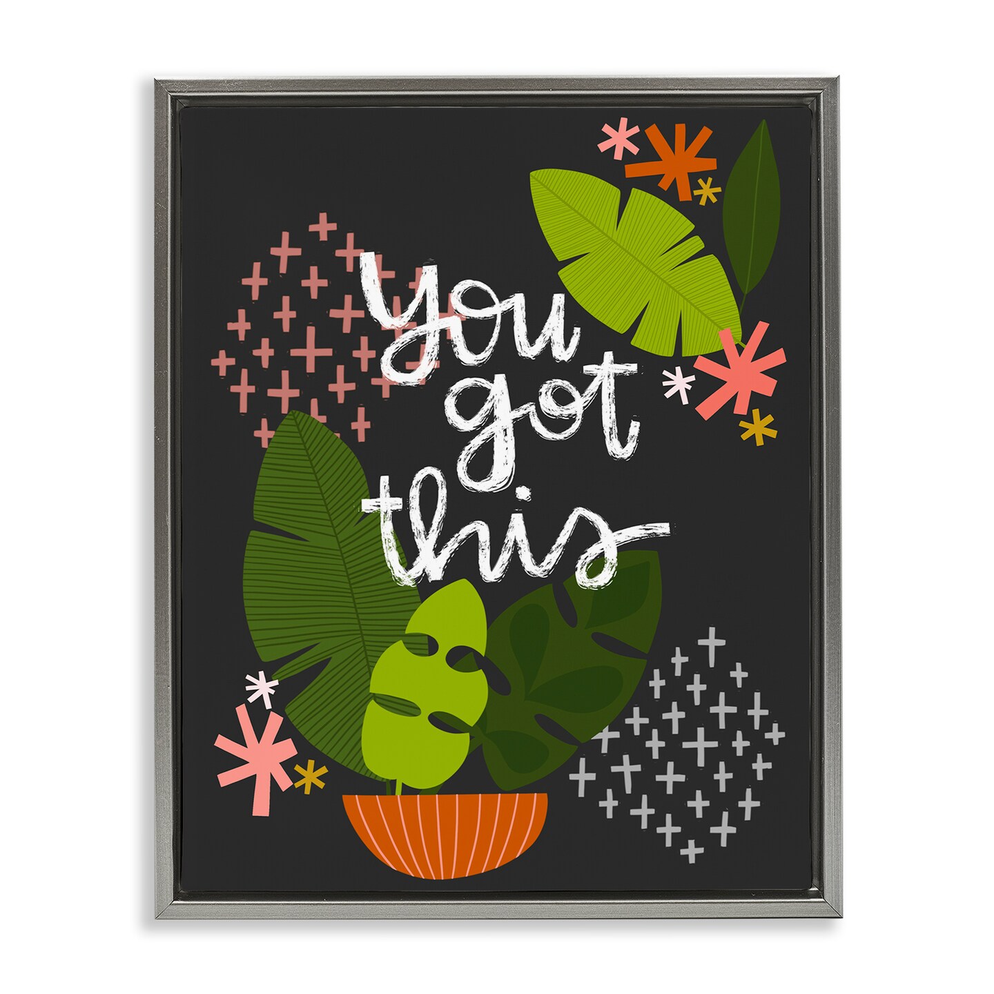Stupell Industries Modern You Got This Plant Floating Frame Design by Mandy Ford Art ...