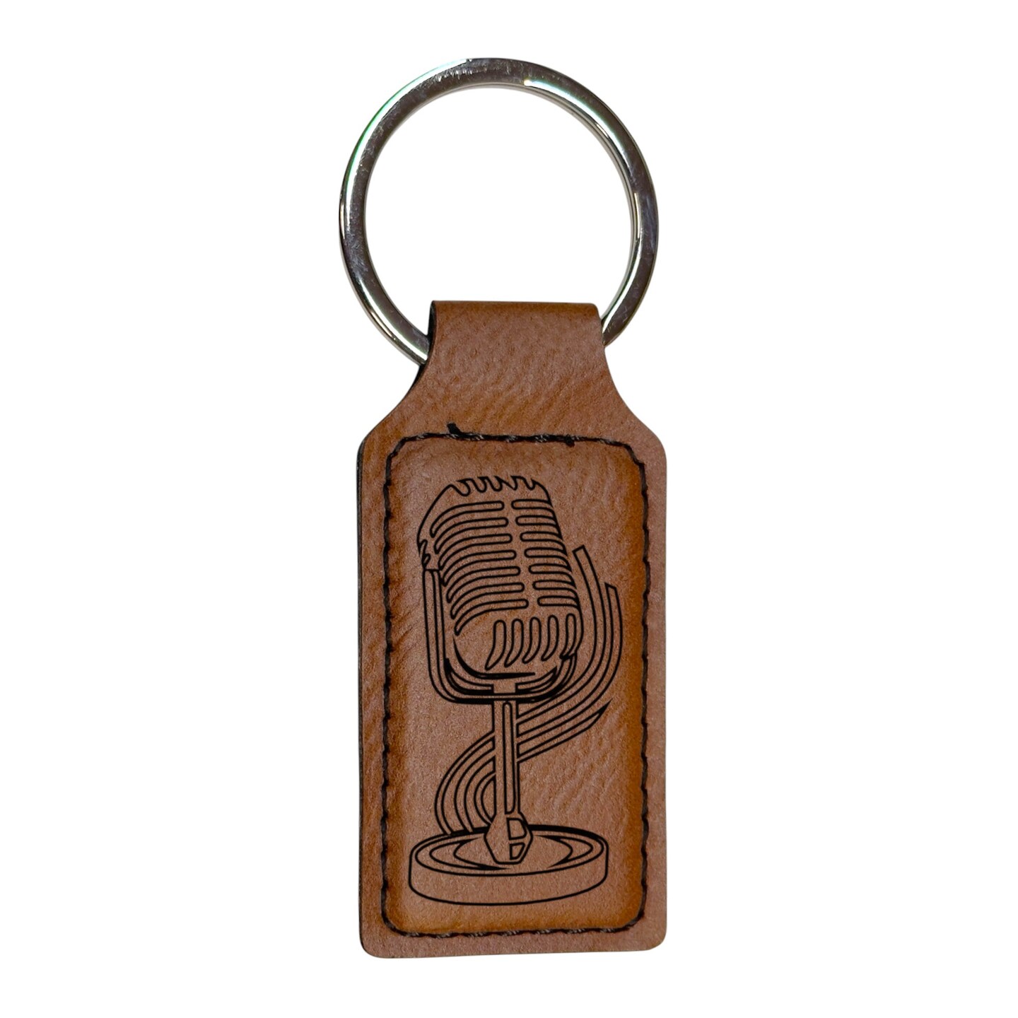 Keychain - Rectangle - Microphone - Leather | Michaels