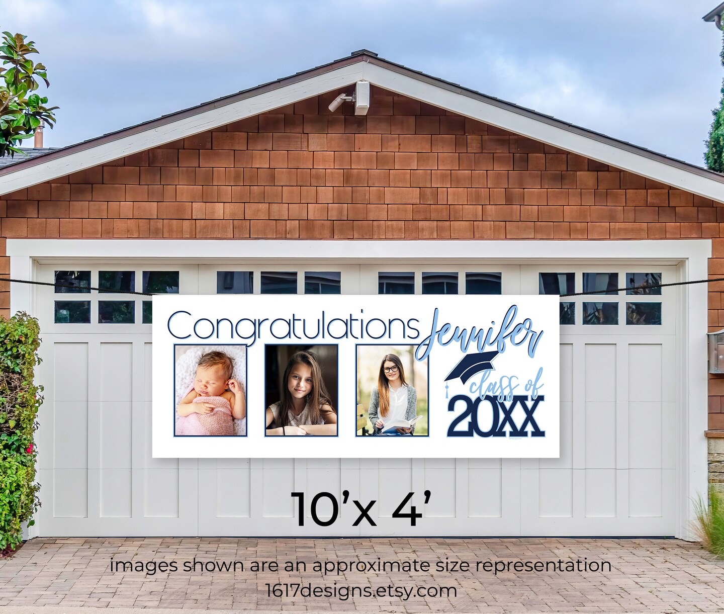 Graduation Banner 2025, Custom Multi Photo, Door, Porch, Hanging Banner ...