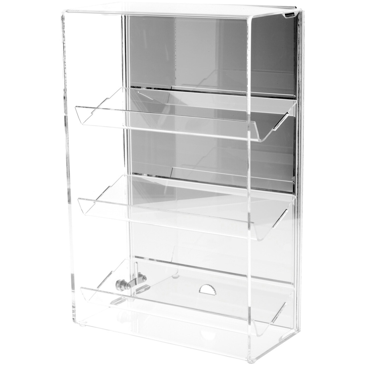 Plymor Clear Acrylic Locking Display Case with Sliding Back, 3 Angled ...