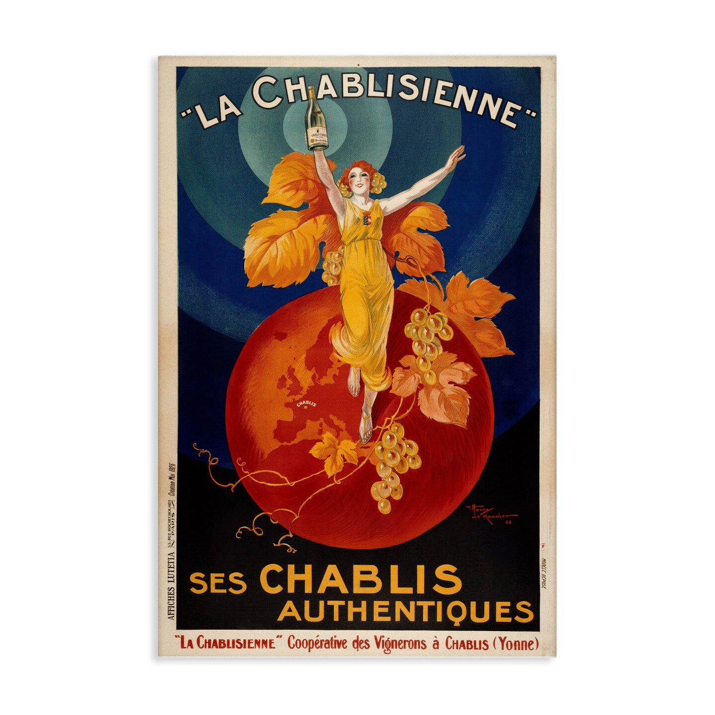 Stupell Industries Vintage Champagne Advertisement Canvas Design by ...