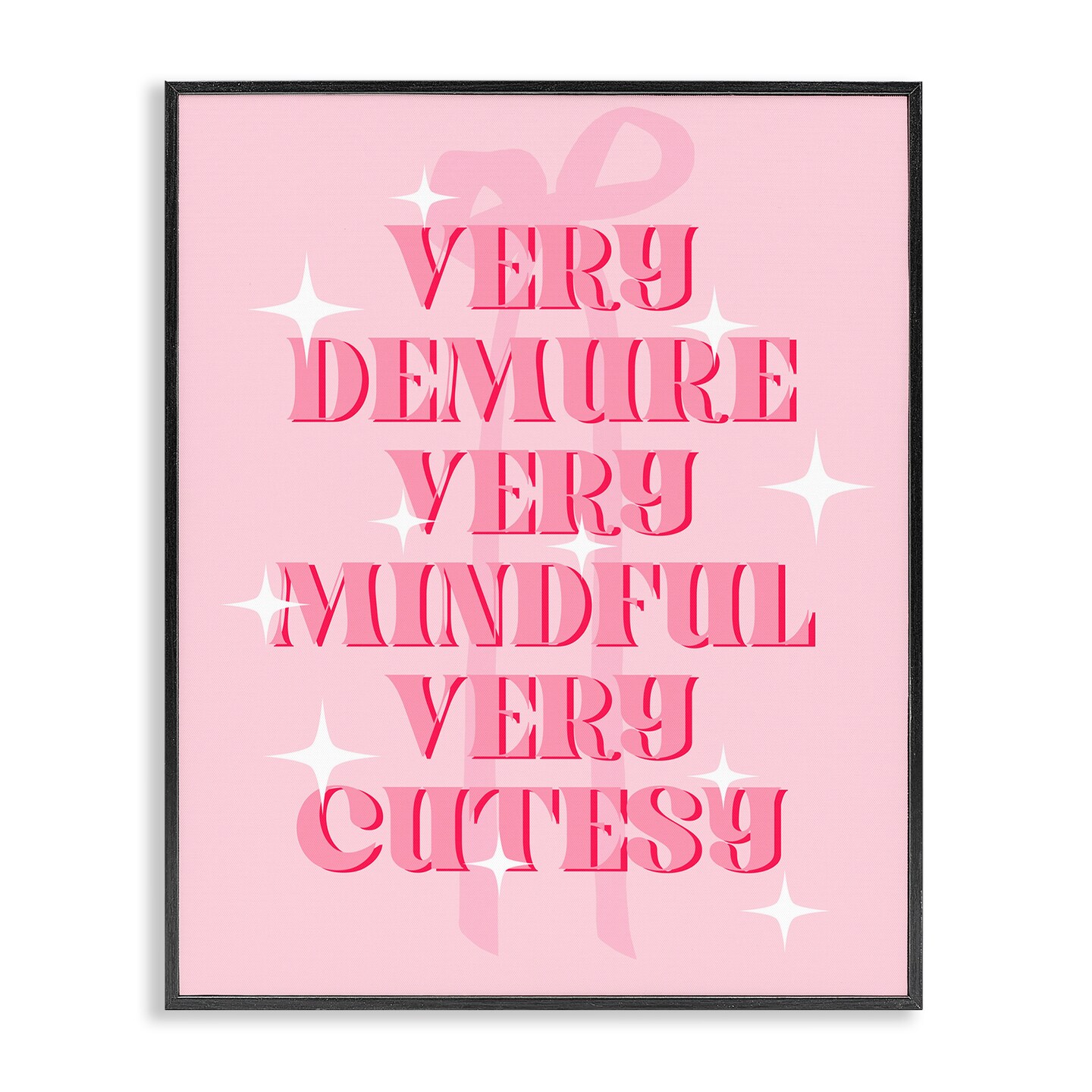 Stupell Industries Pink Demure Mindful & Cutesy Framed Giclee Design by ...
