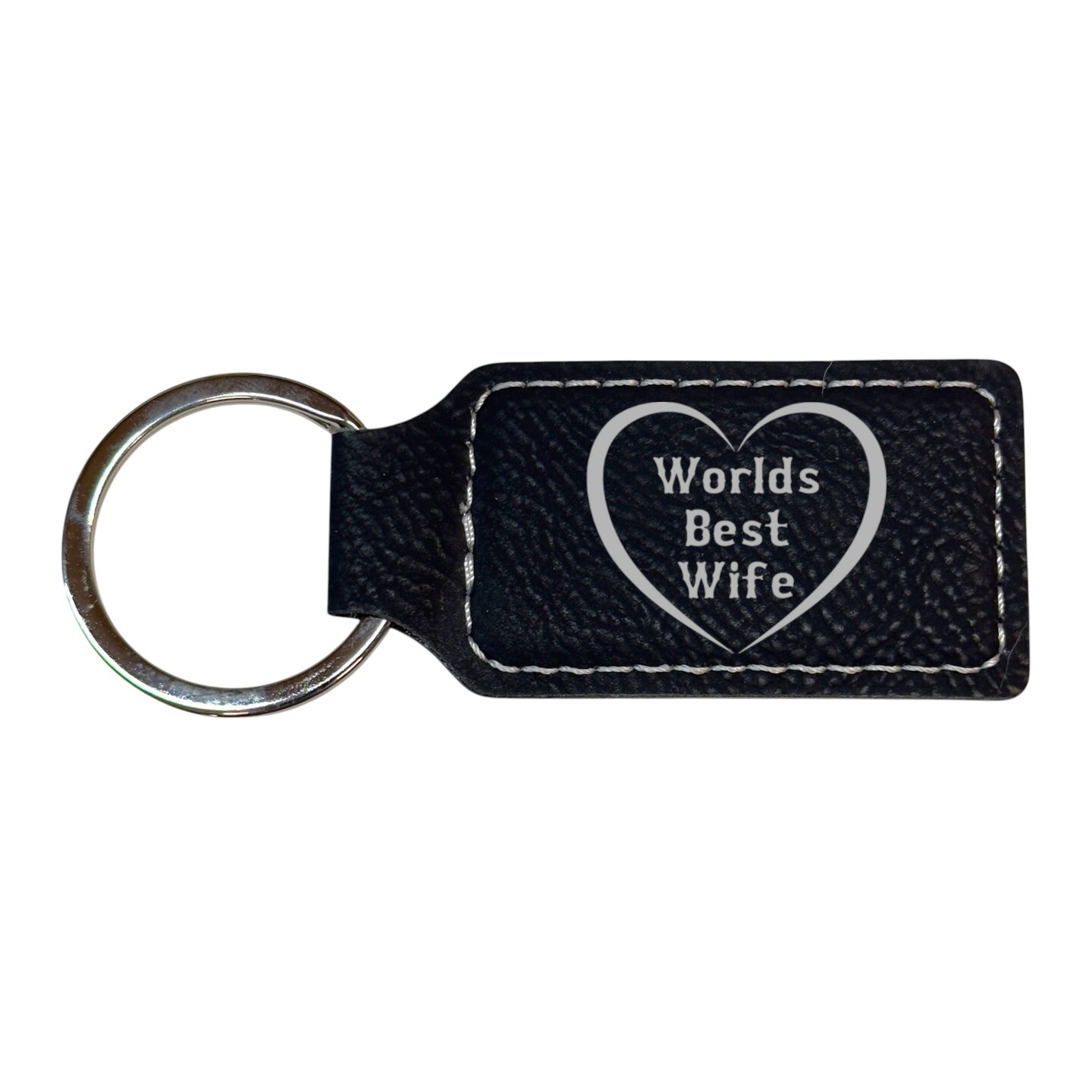 Keychain - Rectangle - Worlds Best Wife - Leather | Michaels