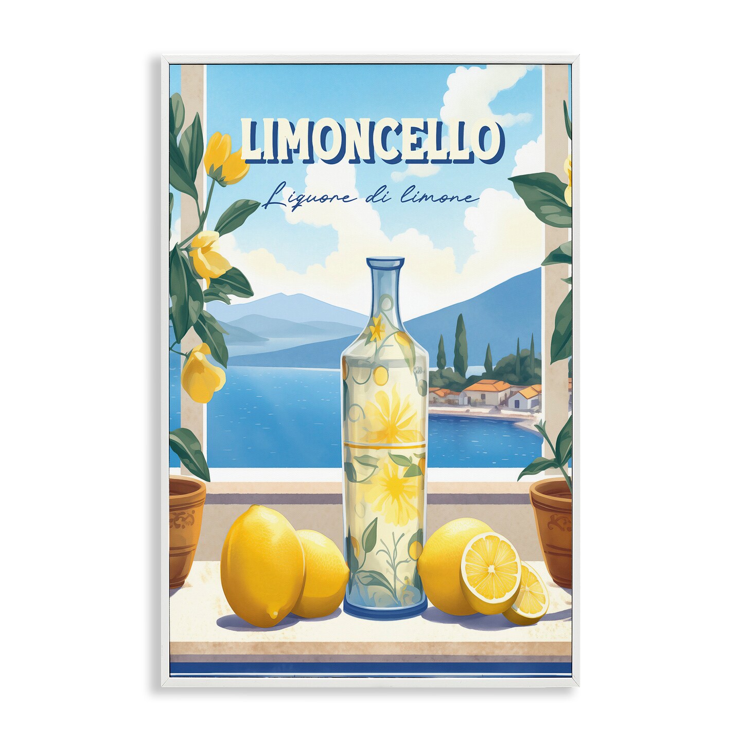 Stupell Industries Limoncello Coastal View Framed Giclee Design by ...