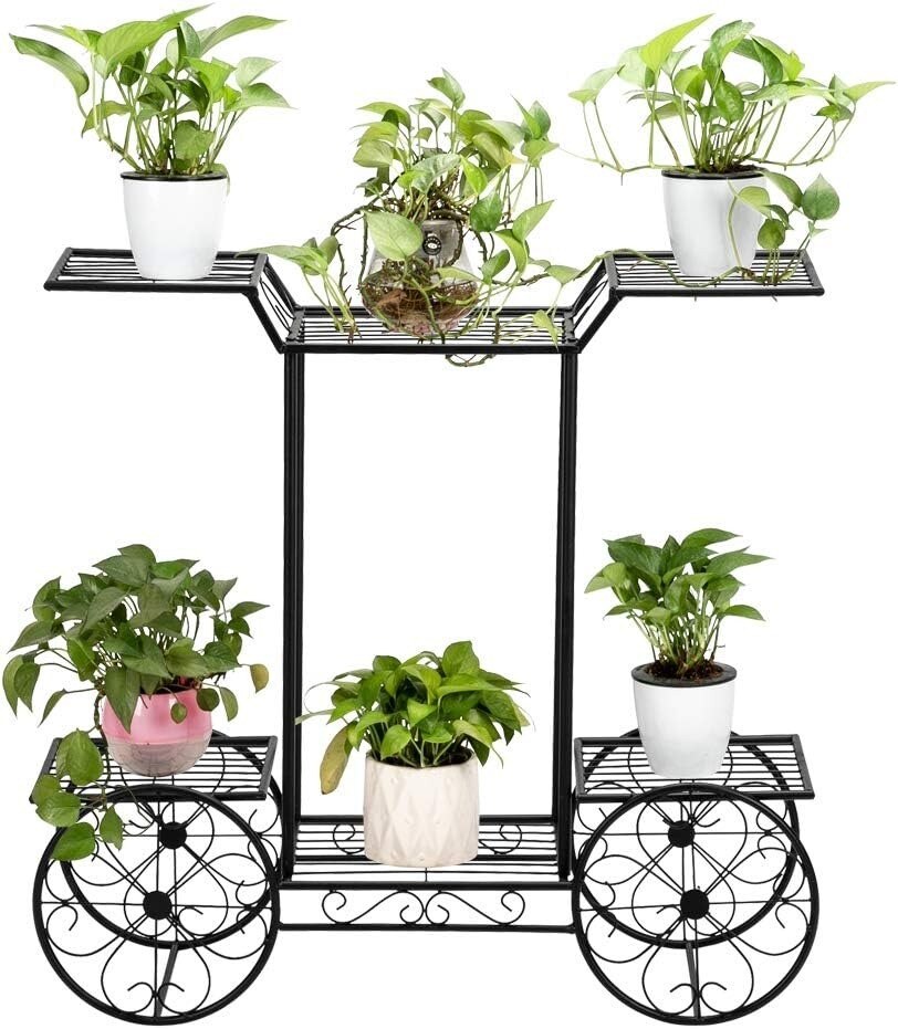 6-Tier Black Garden Plant Cart Stand | Michaels