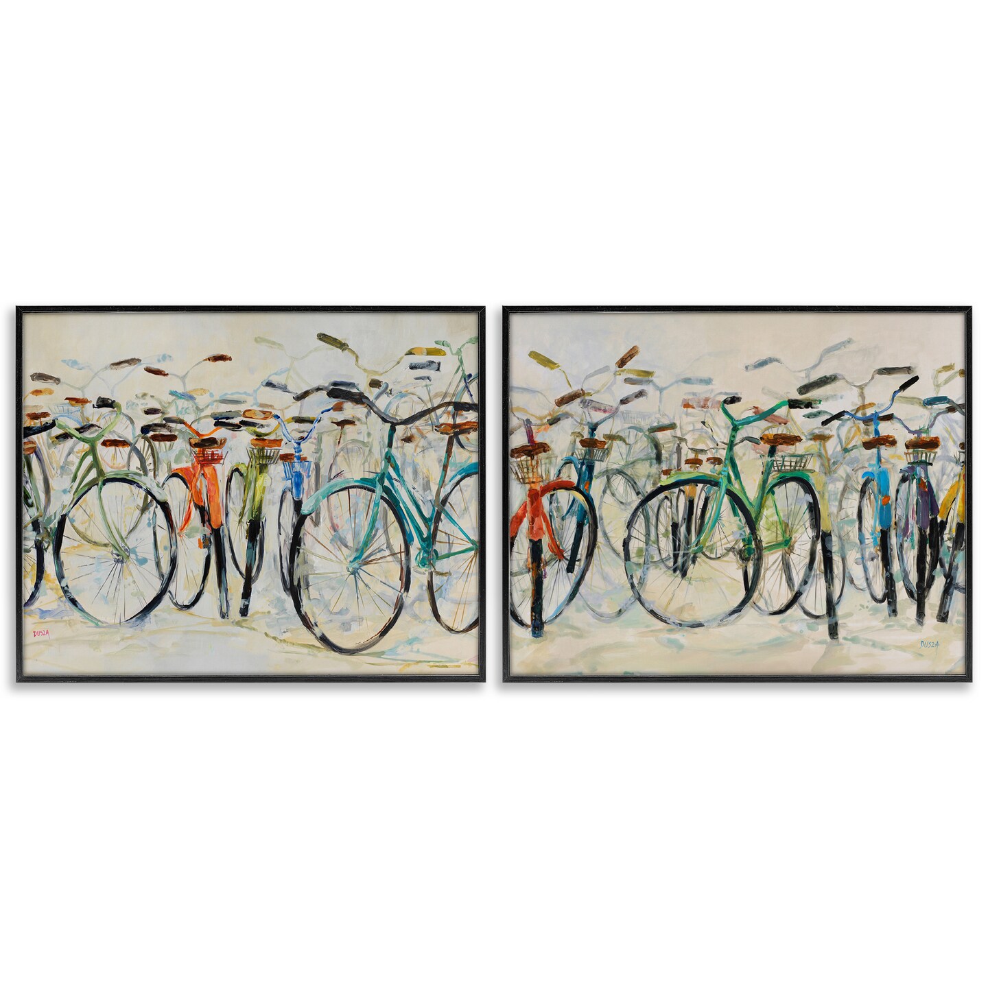 Stupell Industries Dynamic Bicycles on Beige 2pc Framed Giclee Set ...