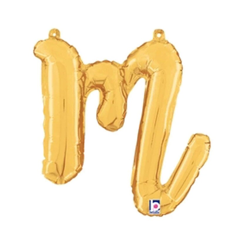 Betallic® 14 inch Script Letter M Gold Air Fill Only, Variation: M ...