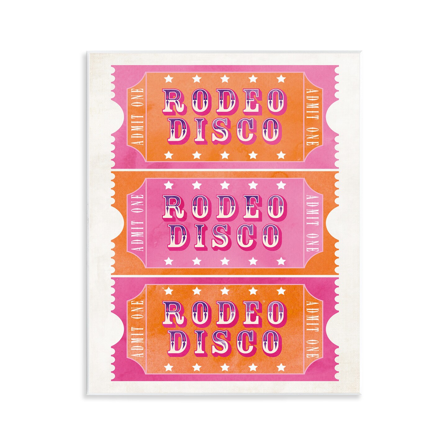 Stupell Industries Rodeo Disco Ticket Stubs Wall Plaque Design by Susan ...
