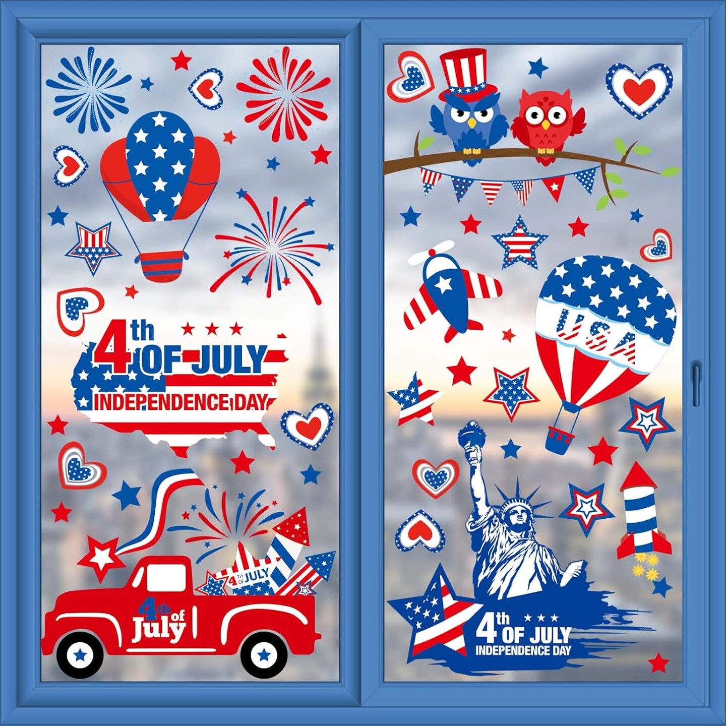 9 Sheets American Flag Star Window Decal for Glass Windows | Michaels