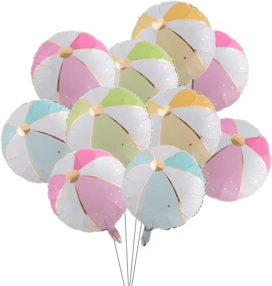 12PCS Summer Beach Ball Shaped Mylar Balloons (18 Inches) | Michaels