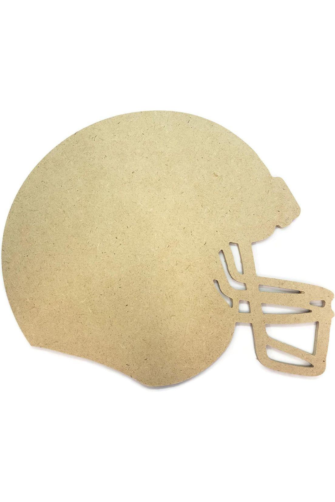 12" Unpainted MDF Football Helmet Cutout | Michaels