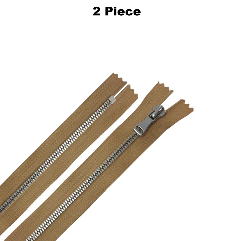 5MM One Way Closed Bottom Zipper Beige Tape Nickel Teeth 7–20 Inche ...