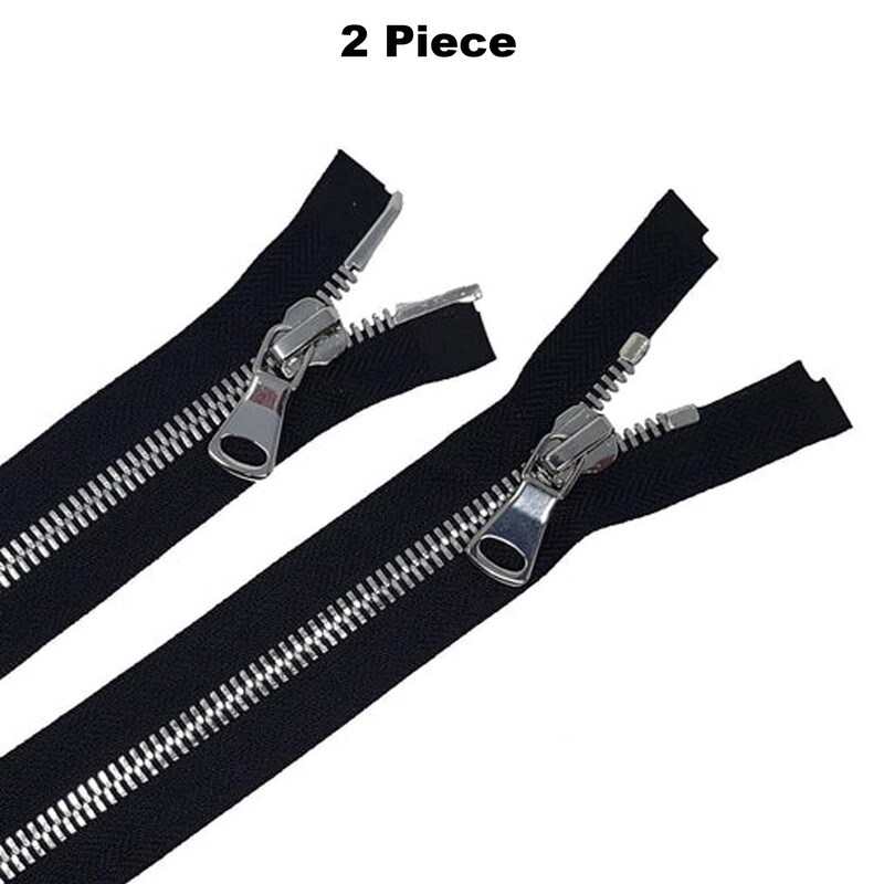 8MM Two Way Separating Open Bottom Zipper Black Silver 36 Inch | Michaels