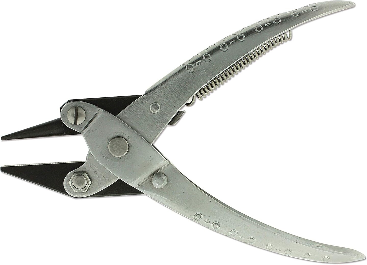 The Beadsmith Chain Nose Parallel Pliers with Spring, Flat Grip for ...