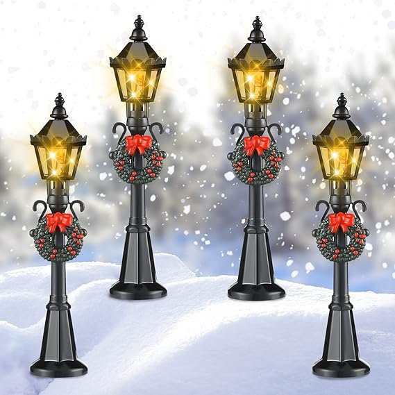 Edge Collections - Black - Enchanting Christmas Village Lamp Post and ...