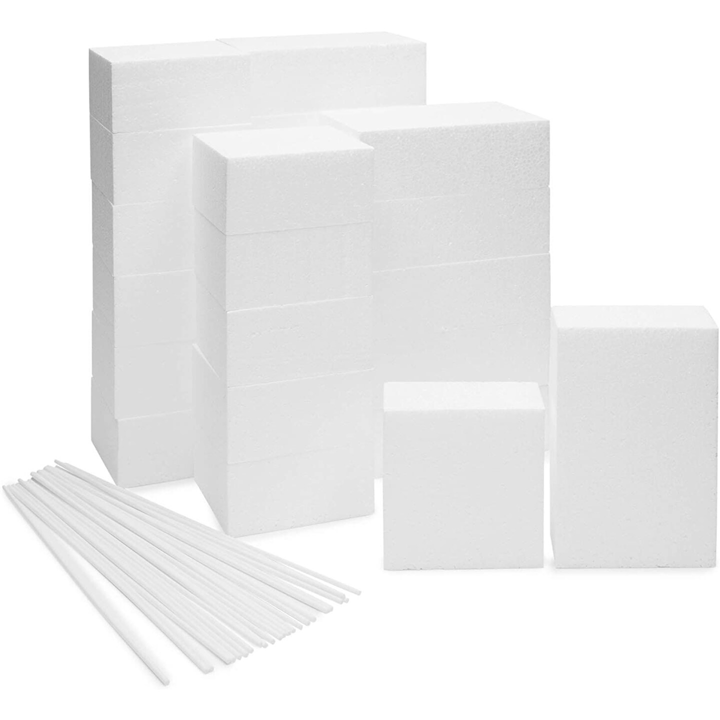 Foam Rectangle Blocks and Squares with Plastic Dowels (48 Pieces ...