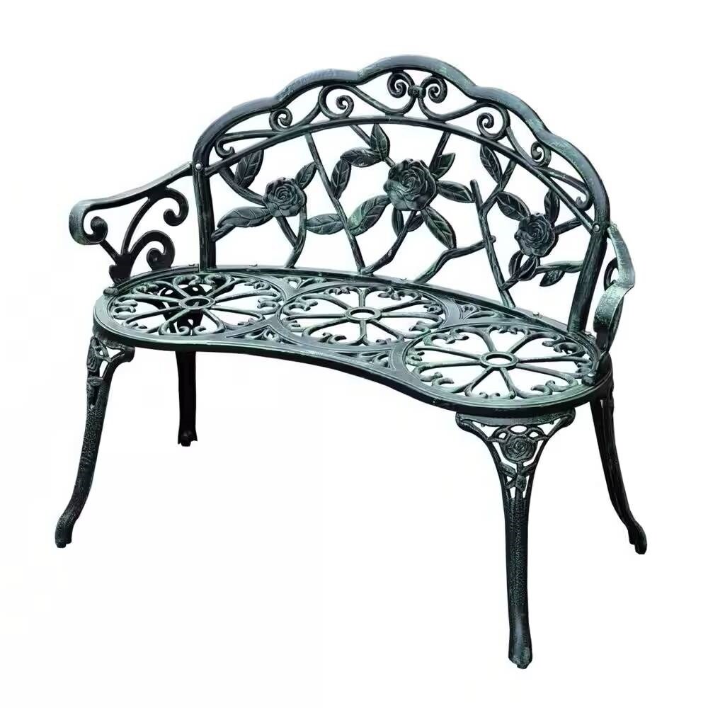 Cast Aluminum Garden Bench with Floral Accents and Arms | Michaels