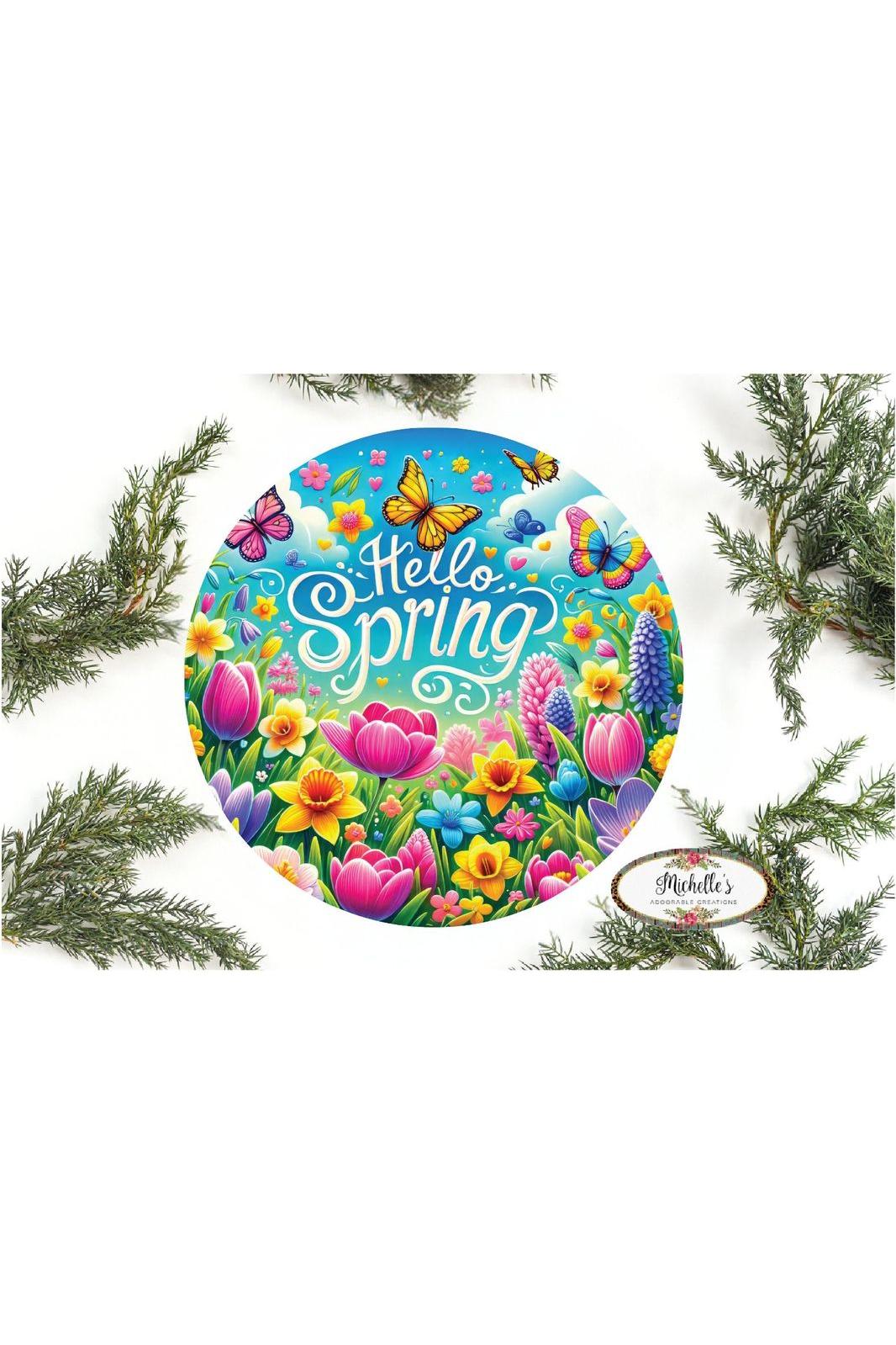 Welcome Hello Spring Bright Tulip Sign | Michaels