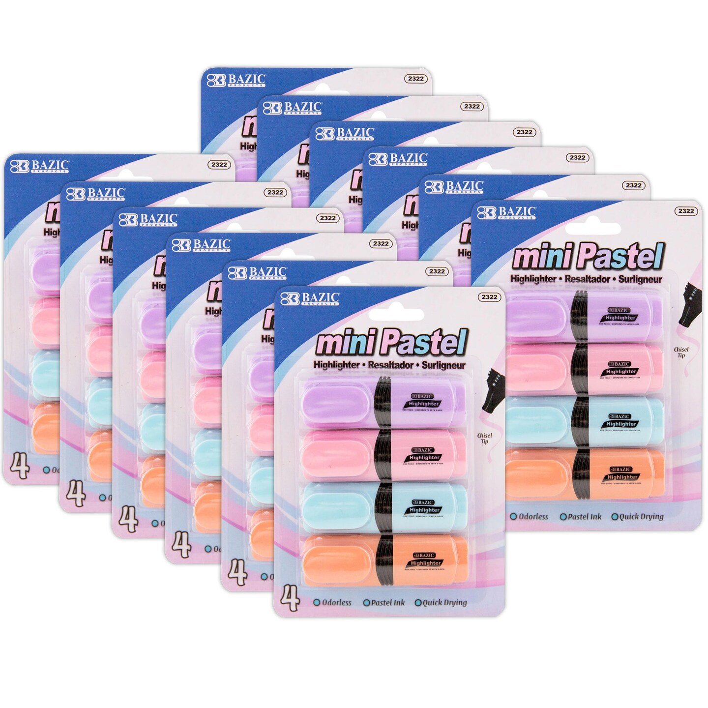 Mini Desk Style Pastel Highlighters, 4 Per Pack, 12 Packs | Michaels