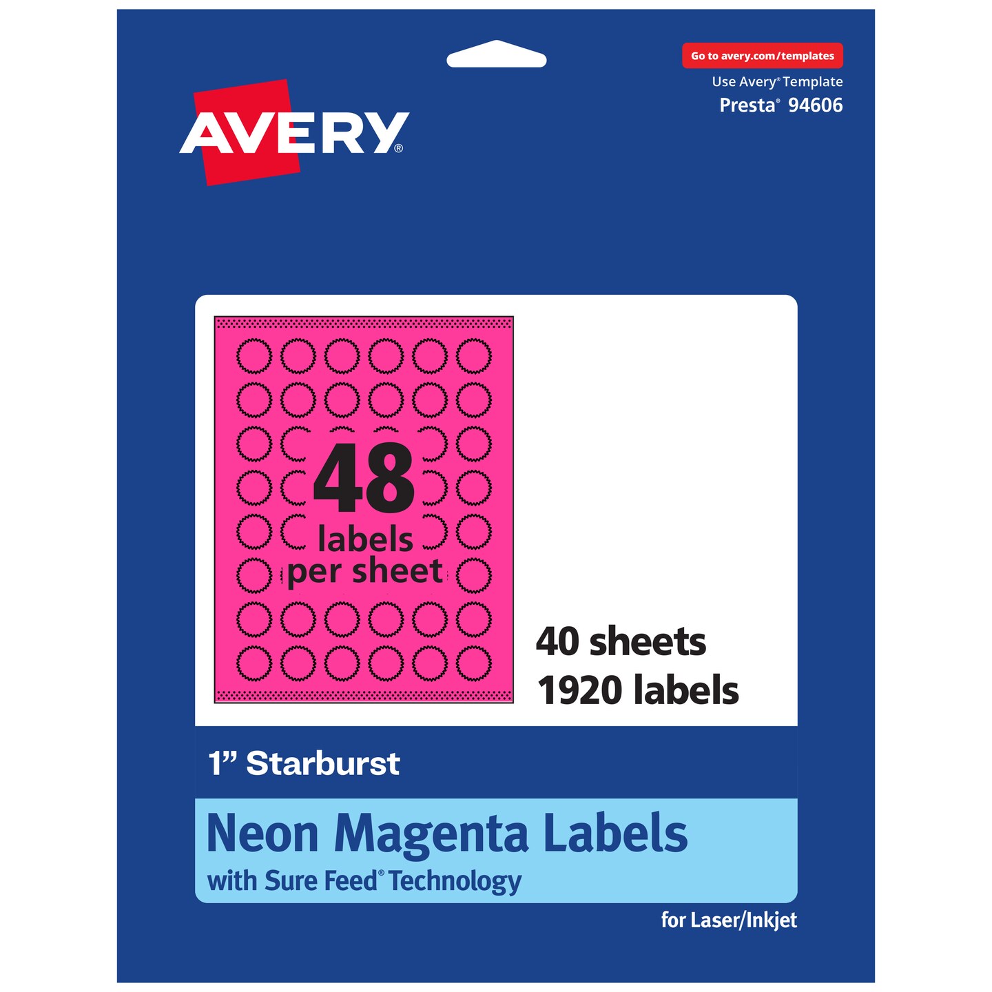 Avery Neon Magenta Paper Labels, 1" Starburst | Michaels