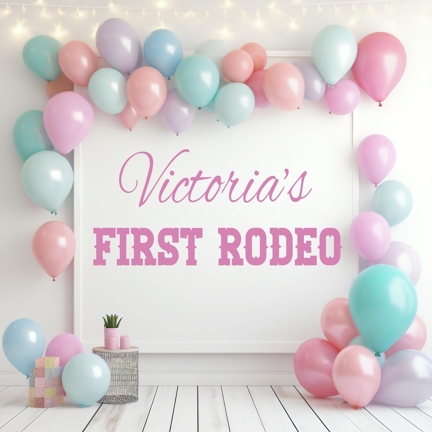 First Rodeo Personalized Wall Decal, Western Cowboy Nursery Decor ...