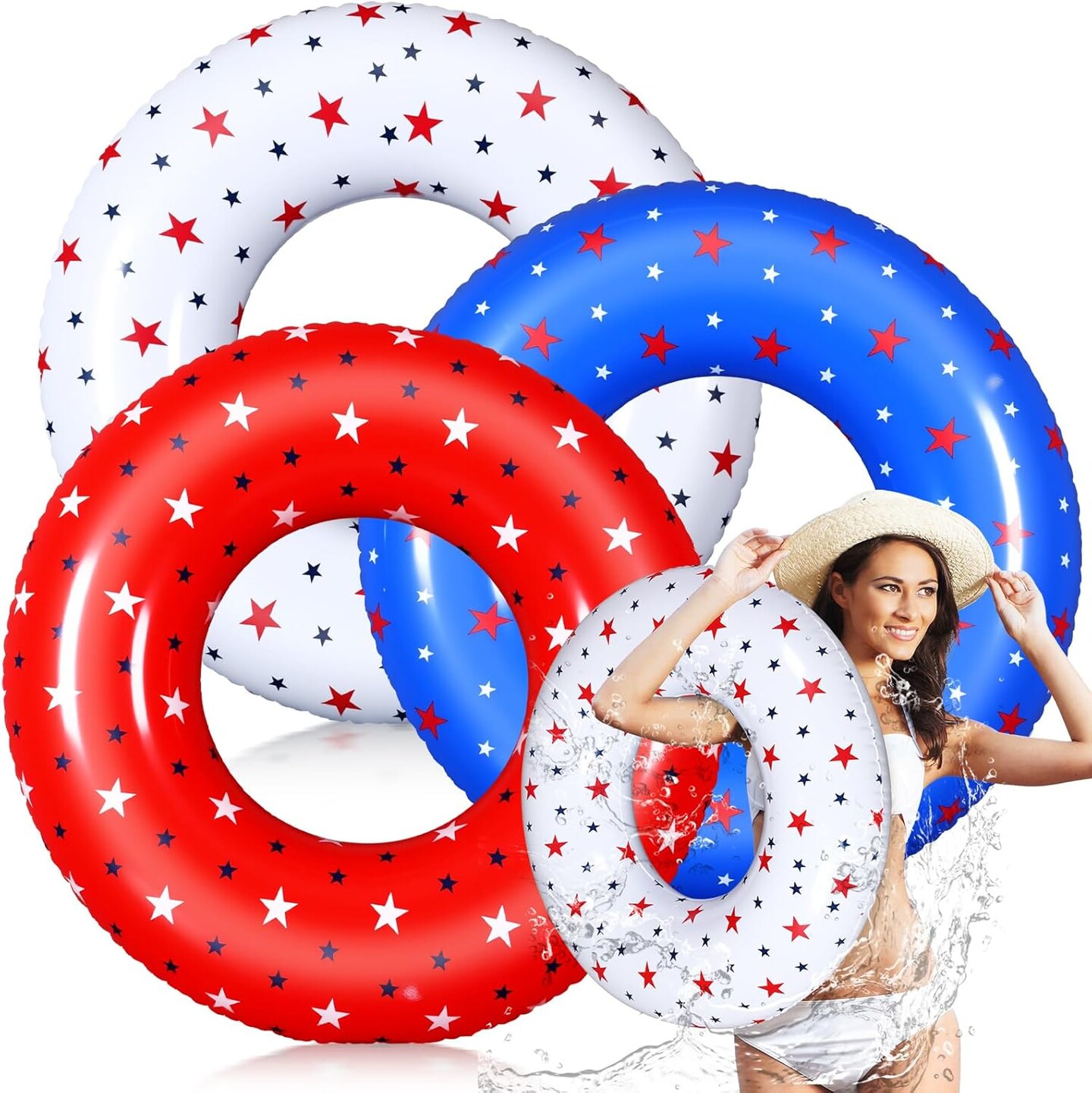 3 Pieces American Stars Inflatable Pool Floaties (Round) | Michaels