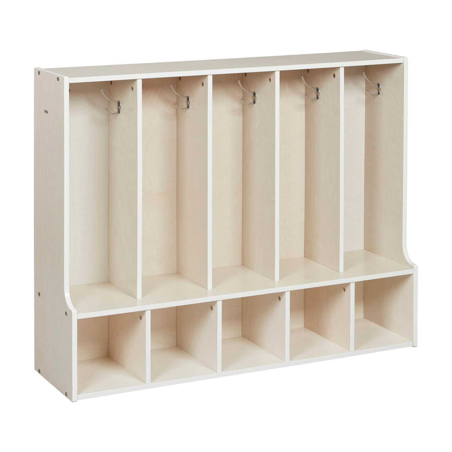 Streamline 5-Section Toddler Coat Locker with Bench, Color: White Wash ...
