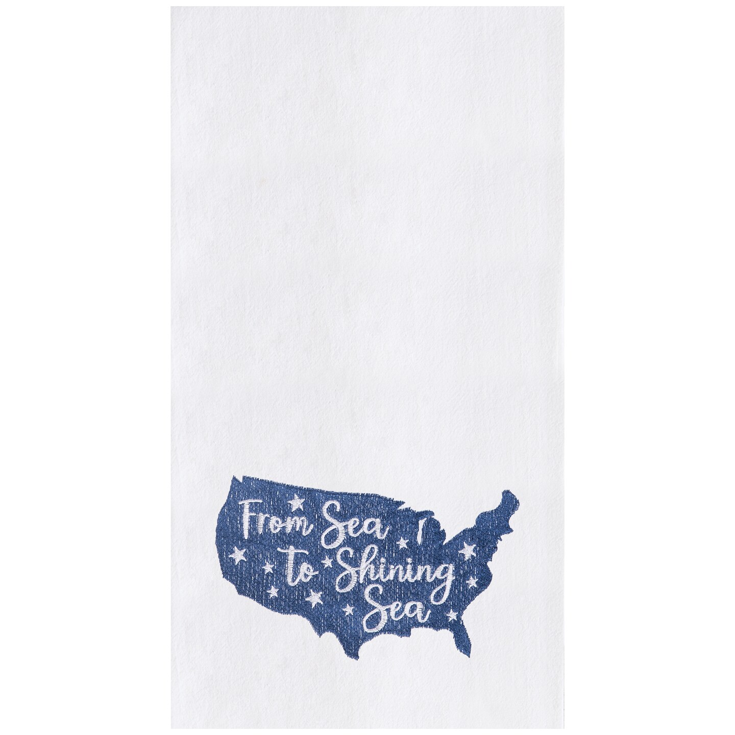 Sea To Shining Sea USA Map Patriotic Embroidered Cotton Flour Sack ...