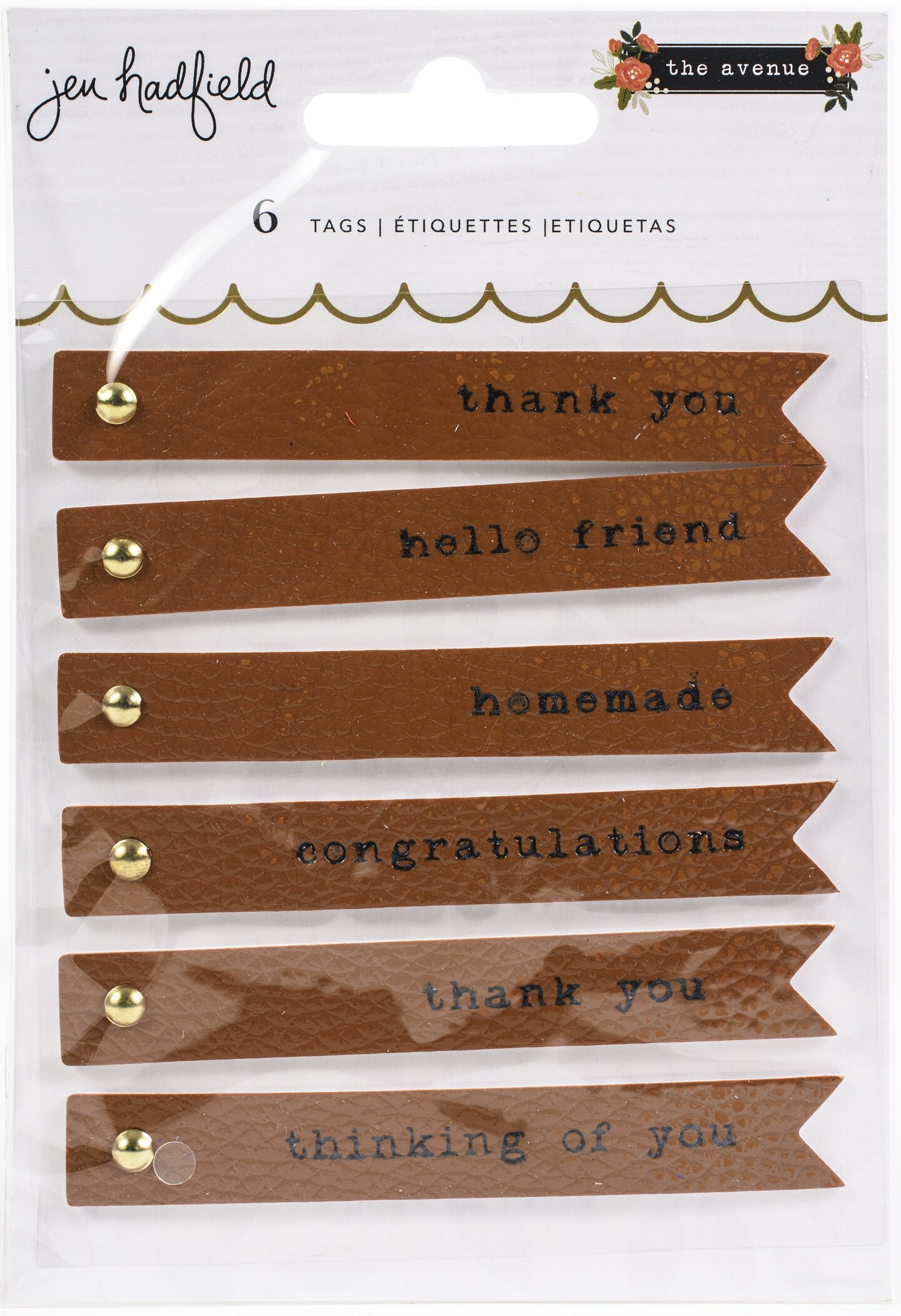 Jen Hadfield The Avenue Embossed Faux Leather Tags 6/Pkg | Michaels