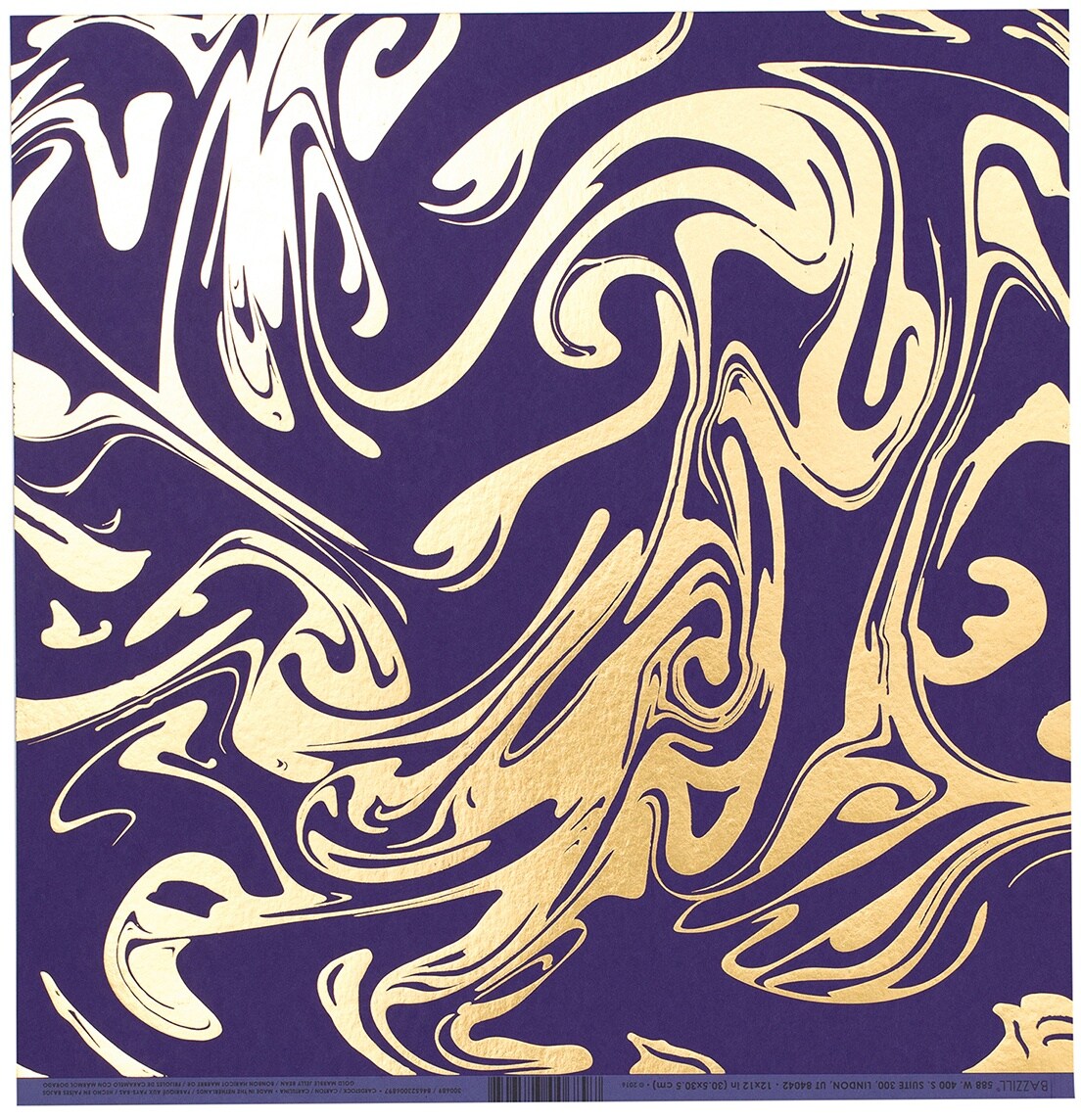 Bazzill Foiled Pattern Cardstock 12"X12", Color: Marble W/Gold Jelly ...