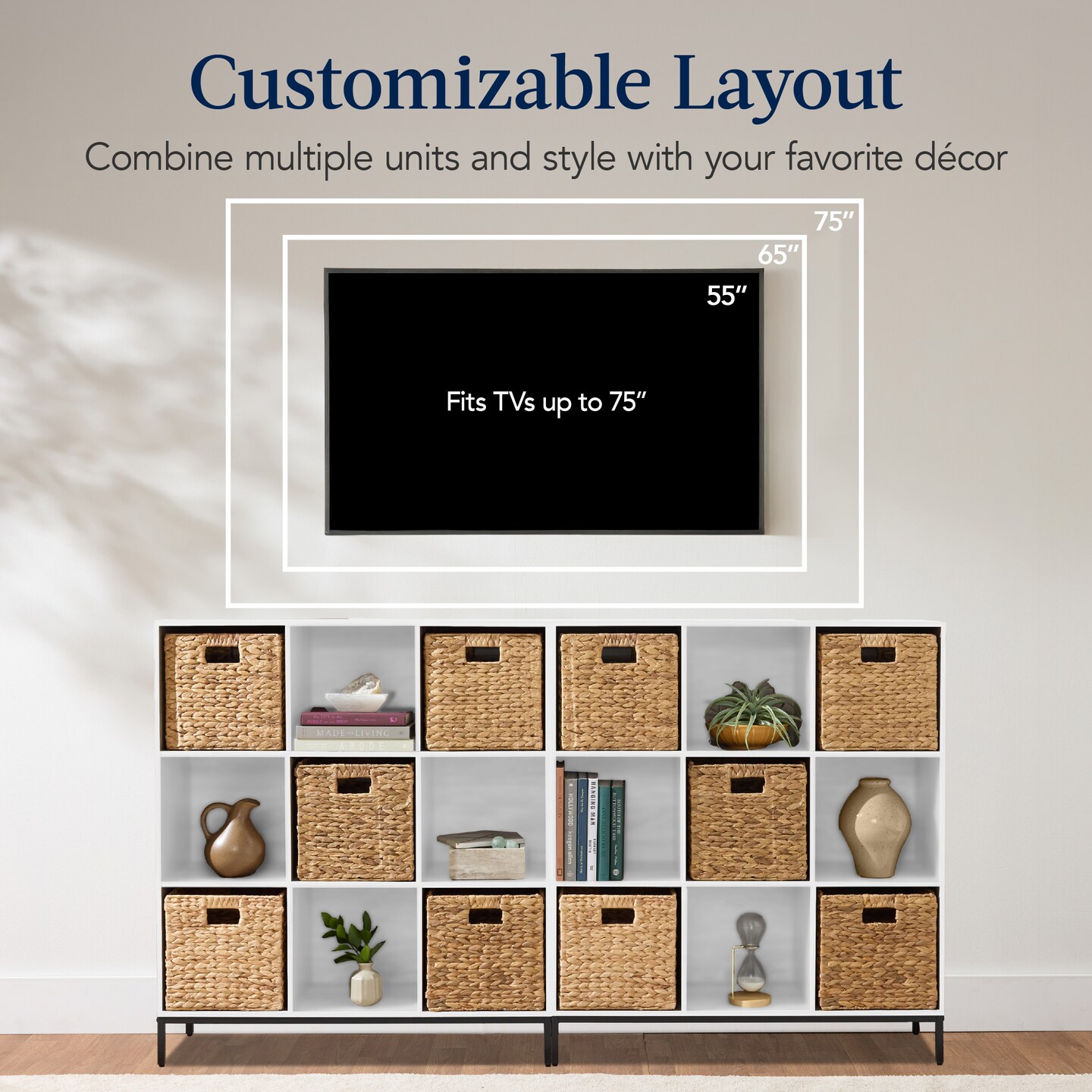 Best Choice Products Elevated 9-Cube Bookshelf, 11in Display Storage ...