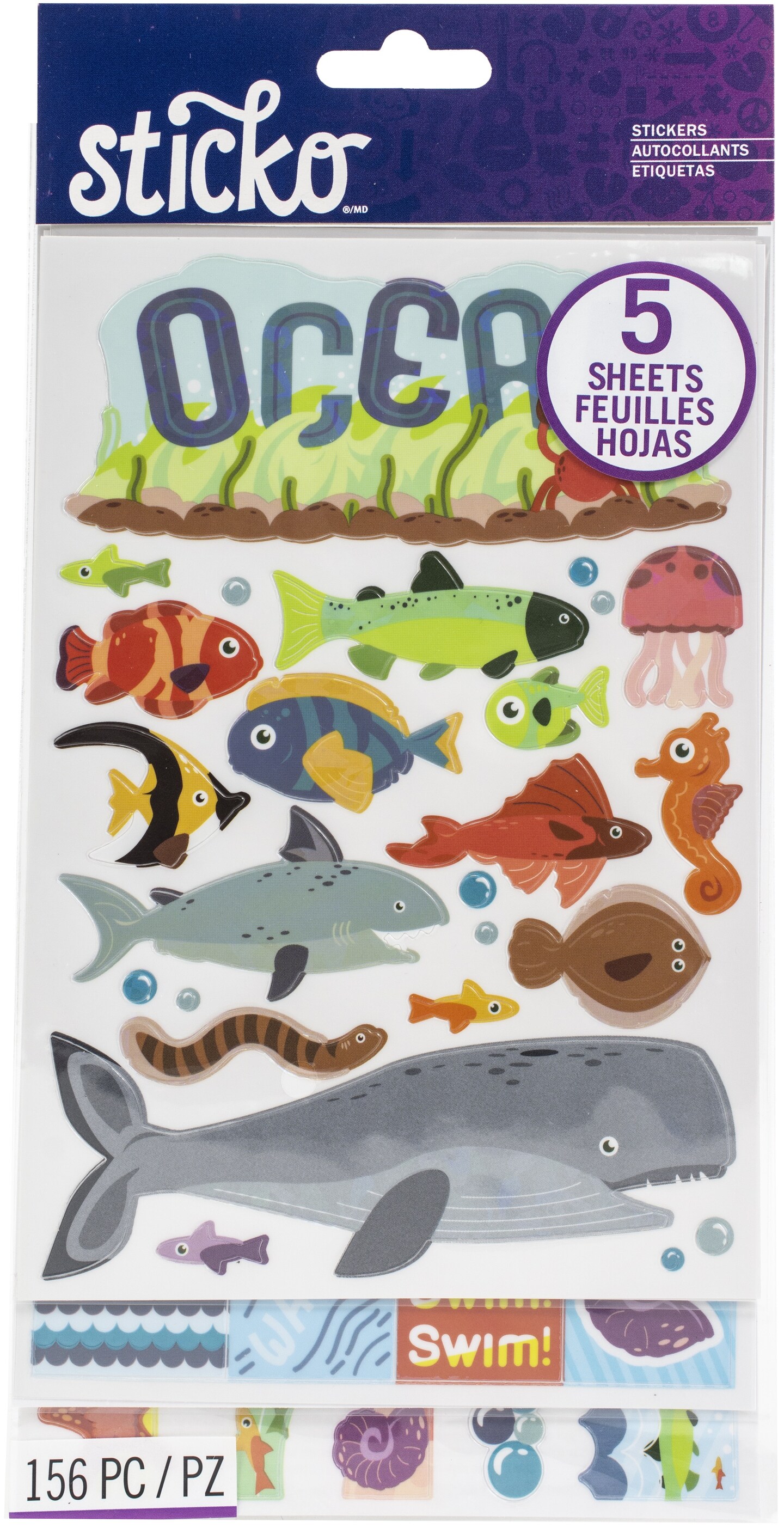 Sticko Themed Flip Pack Stickers 156/Pkg-Ocean Animal | Michaels