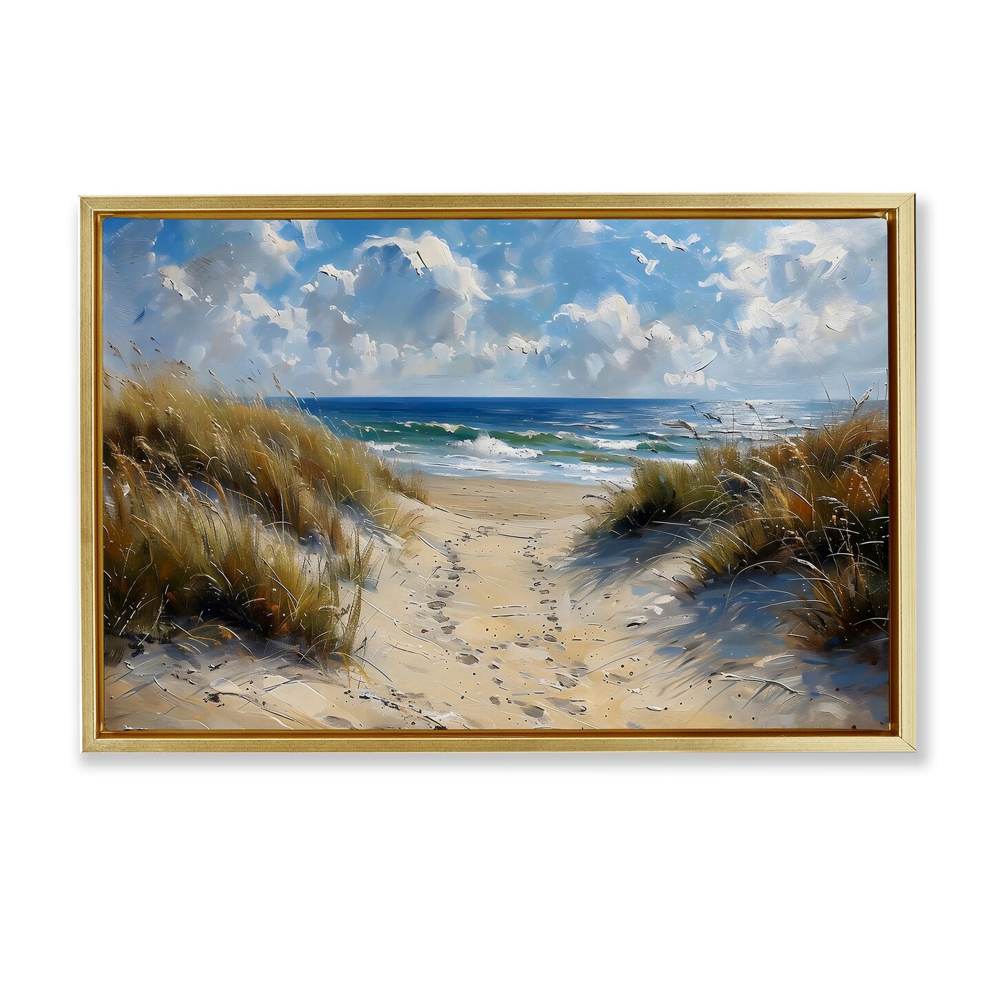 Stupell Industries Seaside Pathway Footprints Floating Frame, design by ...