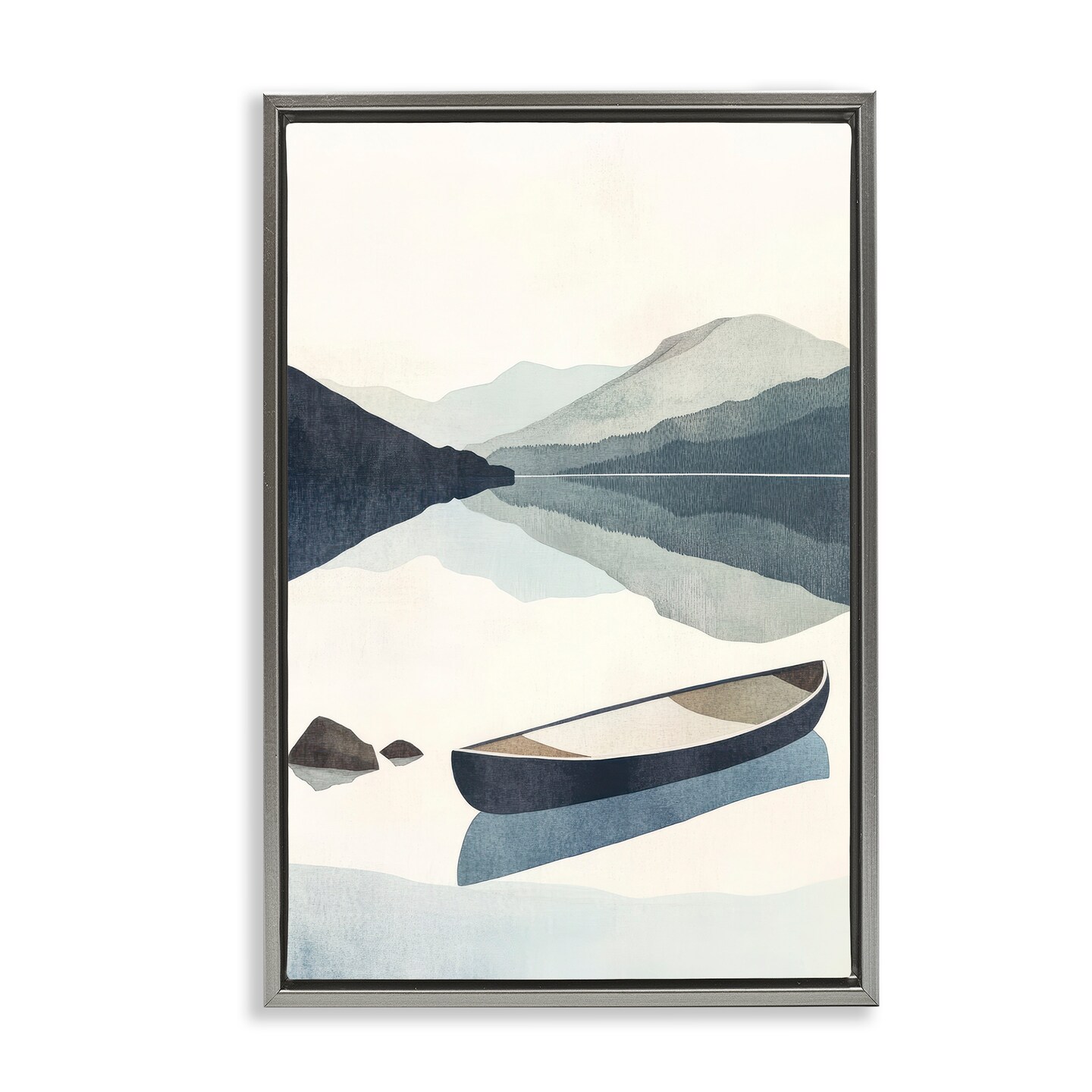 Stupell Industries Silent Shore Canoe Floating Frame, design by Mona ...