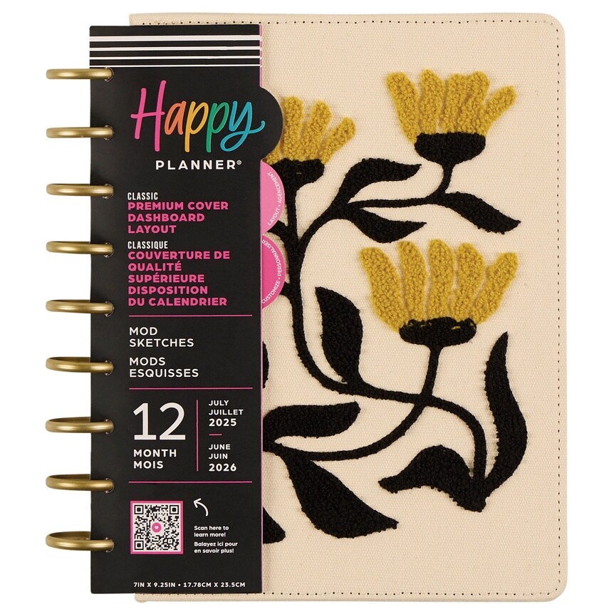 Happy Planner Chenille Embroidery 12-Month Planner -Mod Sketches Fabric ...