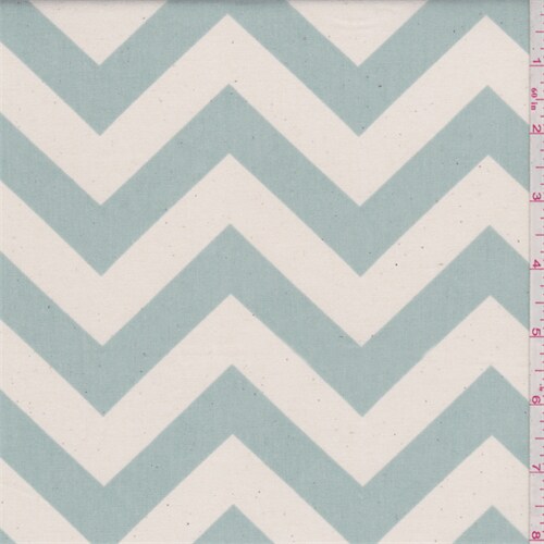 Zig Zag Jade Blue Poplin Fabric By the Yard | Michaels
