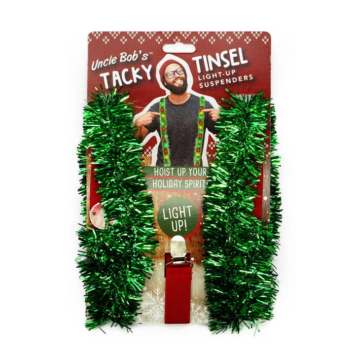 Uncle Bob's Tacky Tinsel Light-Up Suspenders | Michaels