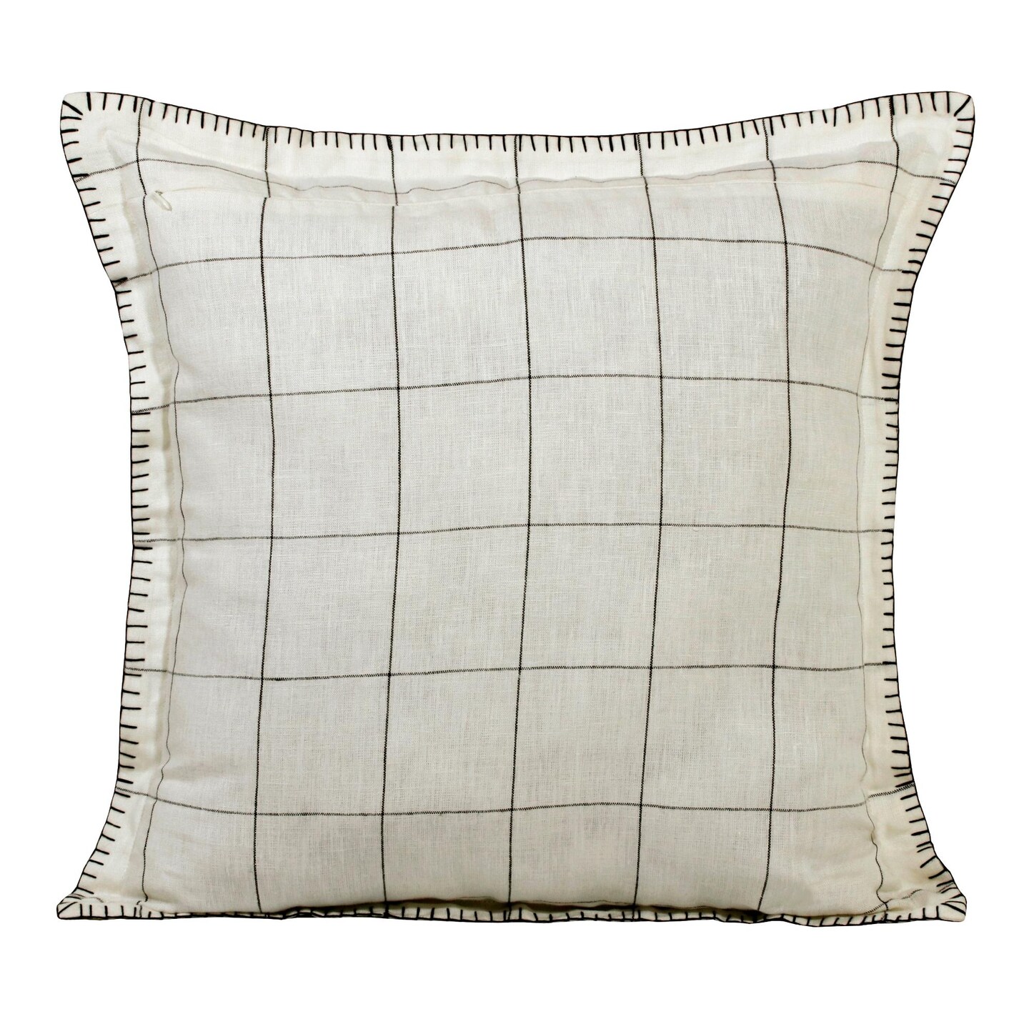 Laddha Home Designs Handwoven Farmhouse Checkered Square Throw Pillow ...