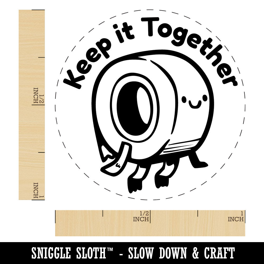 Keep it Together Cartoon Tape Roll Adhesive Cute Self-Inking Rubber ...