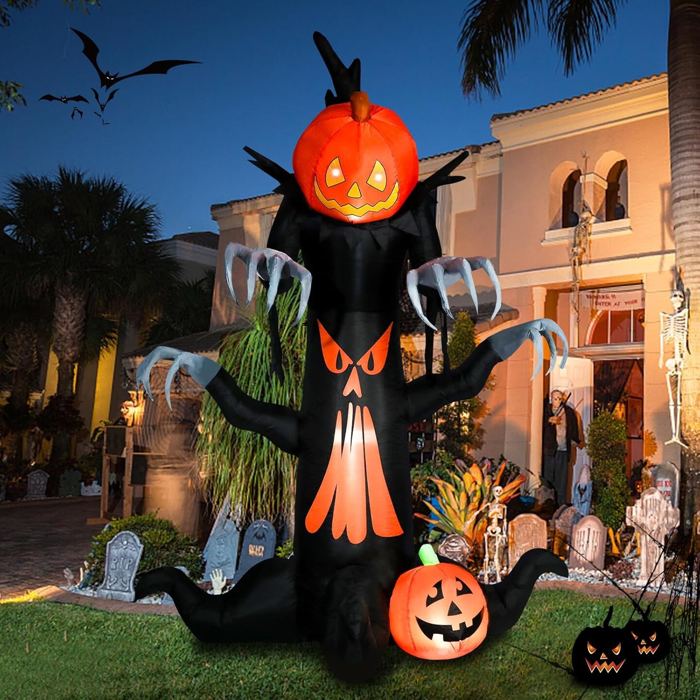 Halloween Inflatables Scary Witch Tree with Pumpkins | Michaels