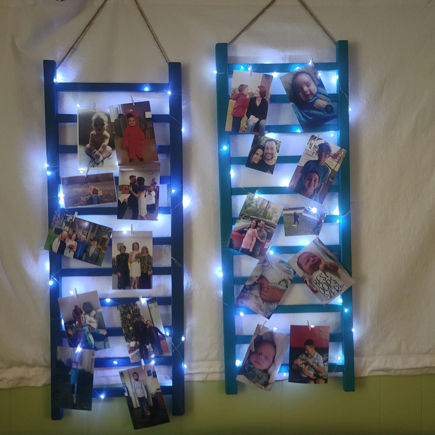 Handcrafted Vintage repurposed wood ladder photo display holder ...