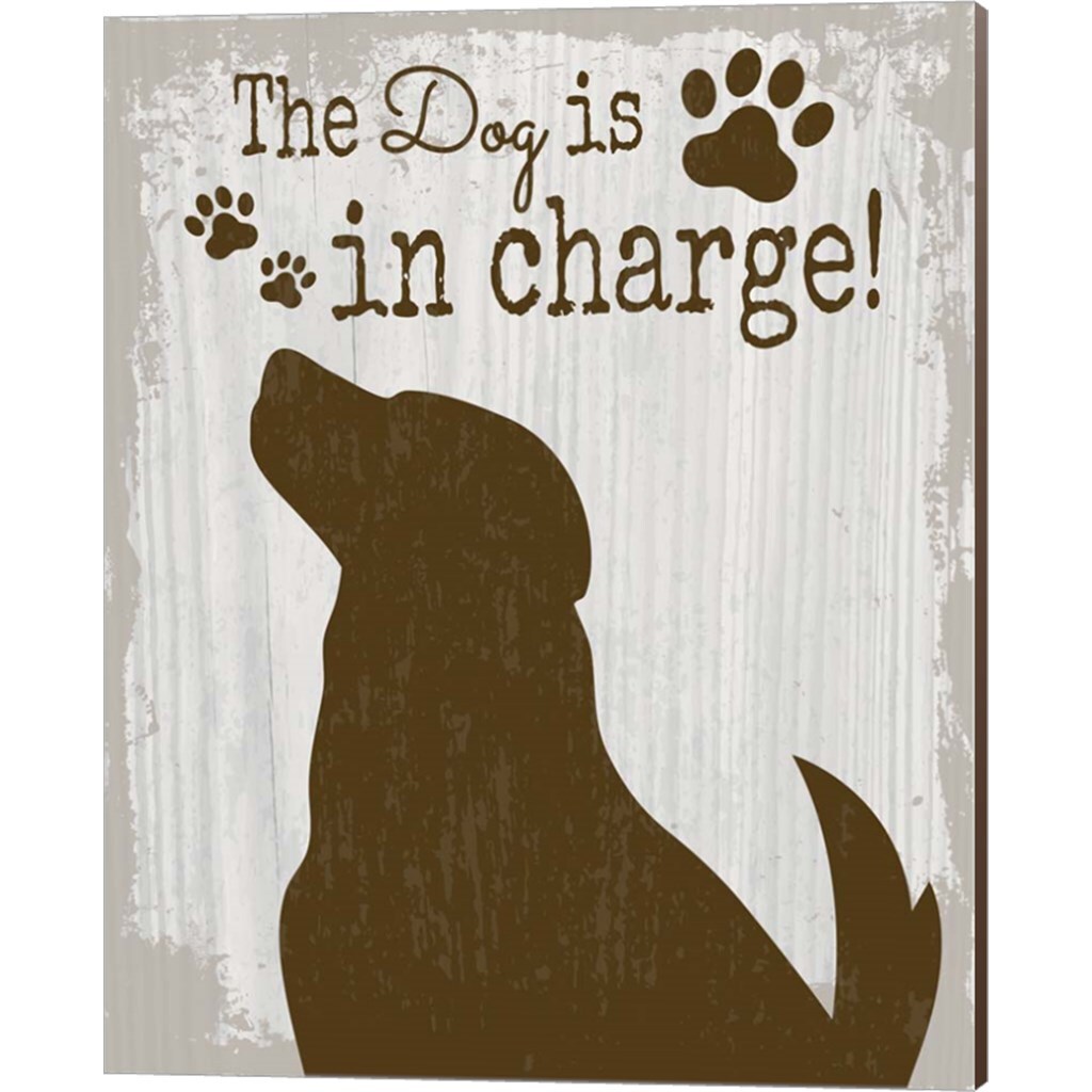 The Dog is in Charge by ND Art & Design 16" x 20" Canvas Wall Art ...