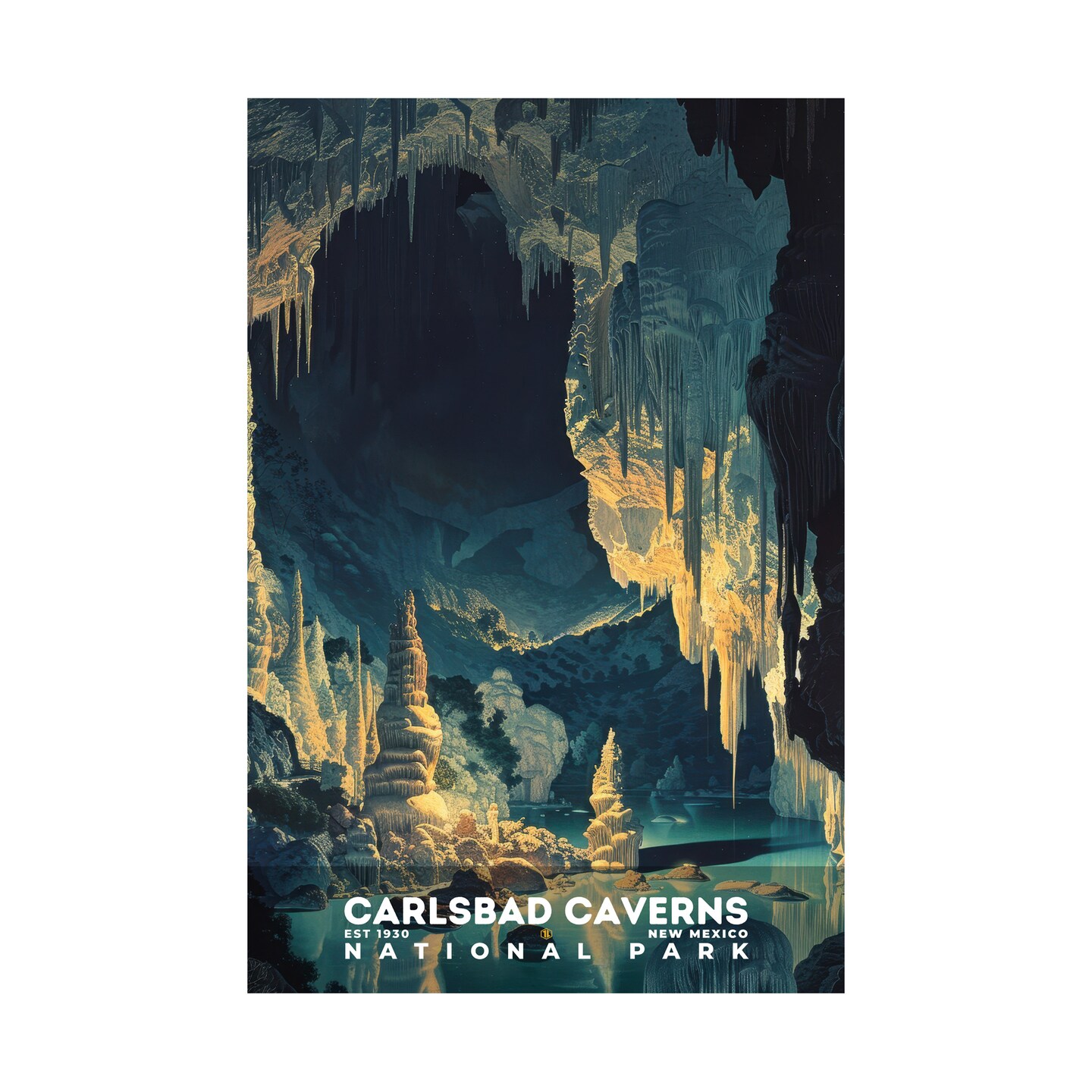 Carlsbad Caverns National Park Poster, Travel Art, Office Poster, Home ...