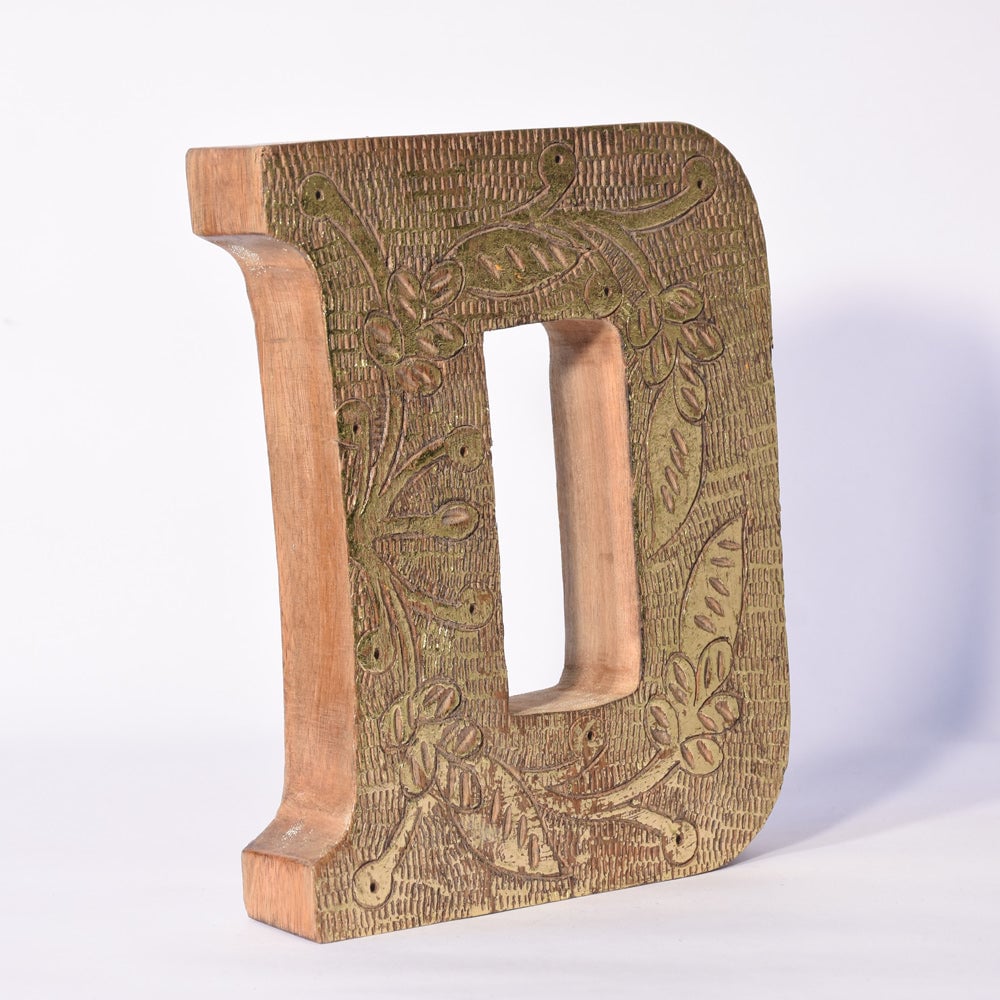 Handmade Eco-Friendly Gold Alphabet Letter Block Wall Mount Tabletop ...