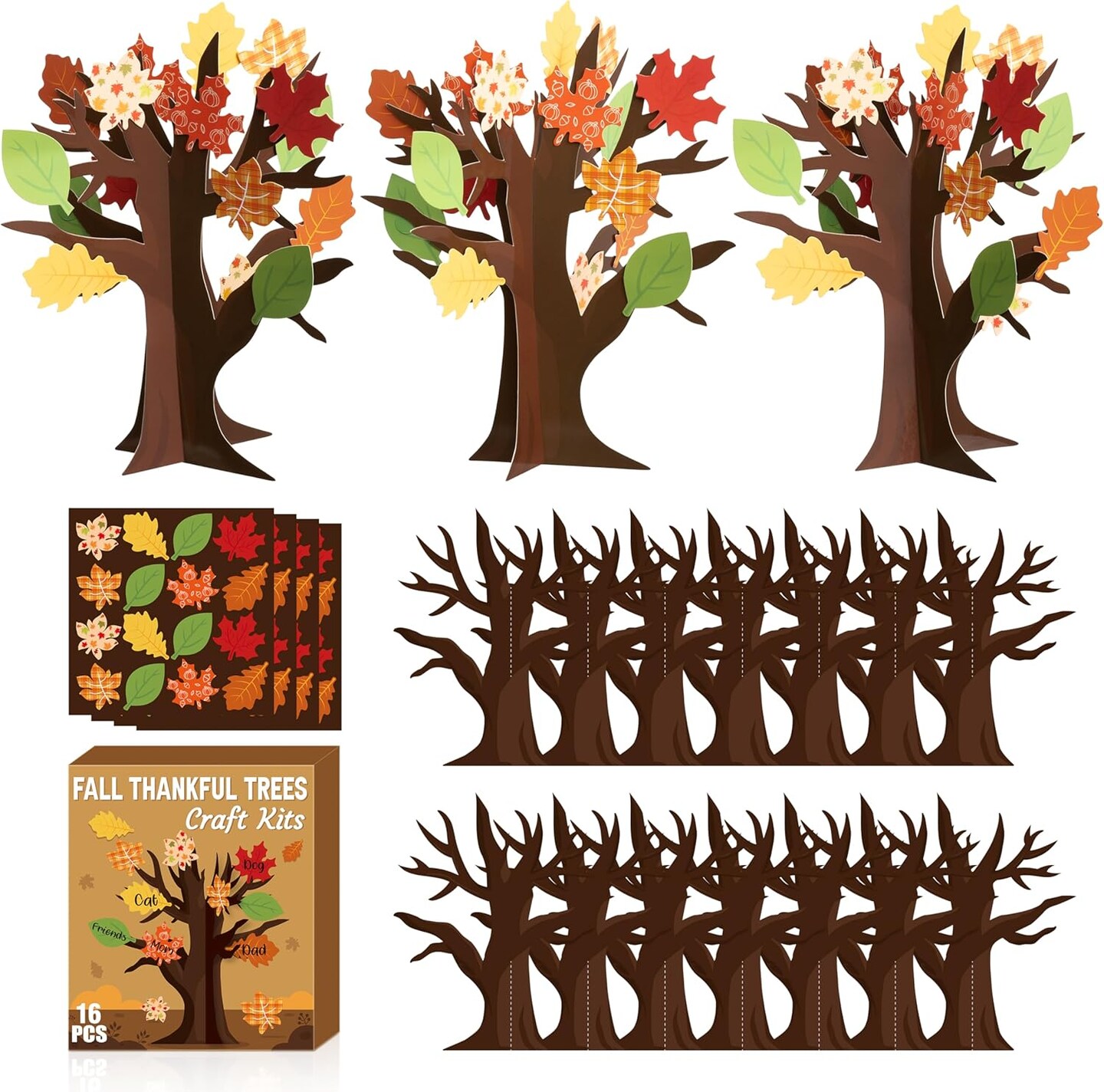 16Pcs Fall Thankful Trees Craft Kits for Kids | Michaels
