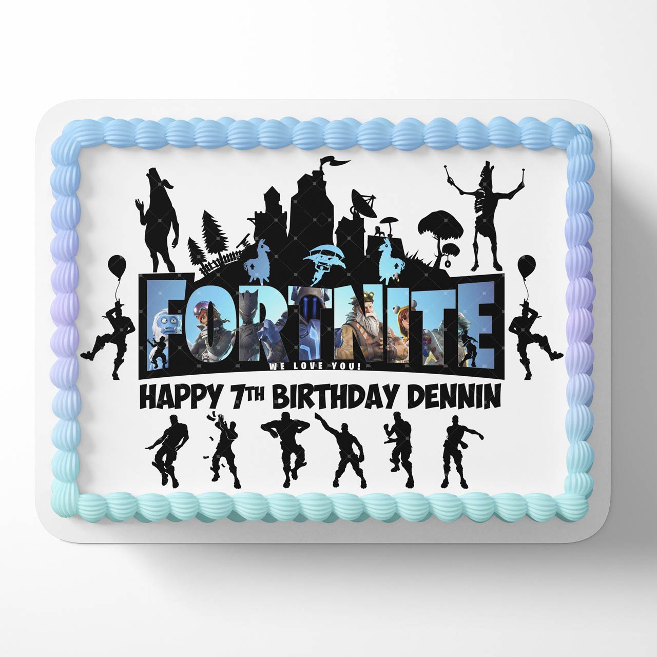 Fortnite Battle Royale Gamer 2025 Edible Cake Image Topper Birthday ...
