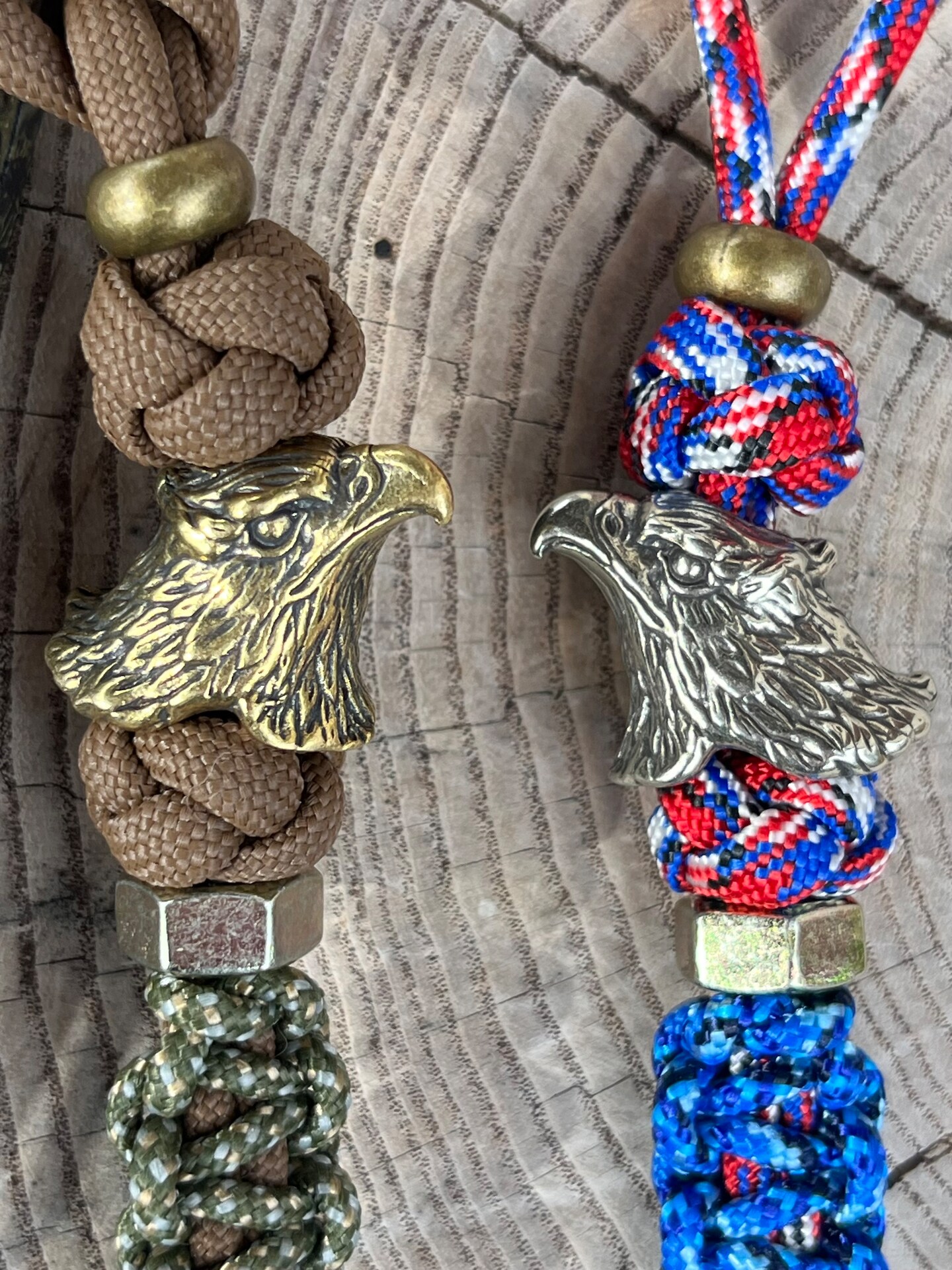 American Eagle Paracord EDC Knife Lanyard. Handmade. Solid Brass Eagle ...